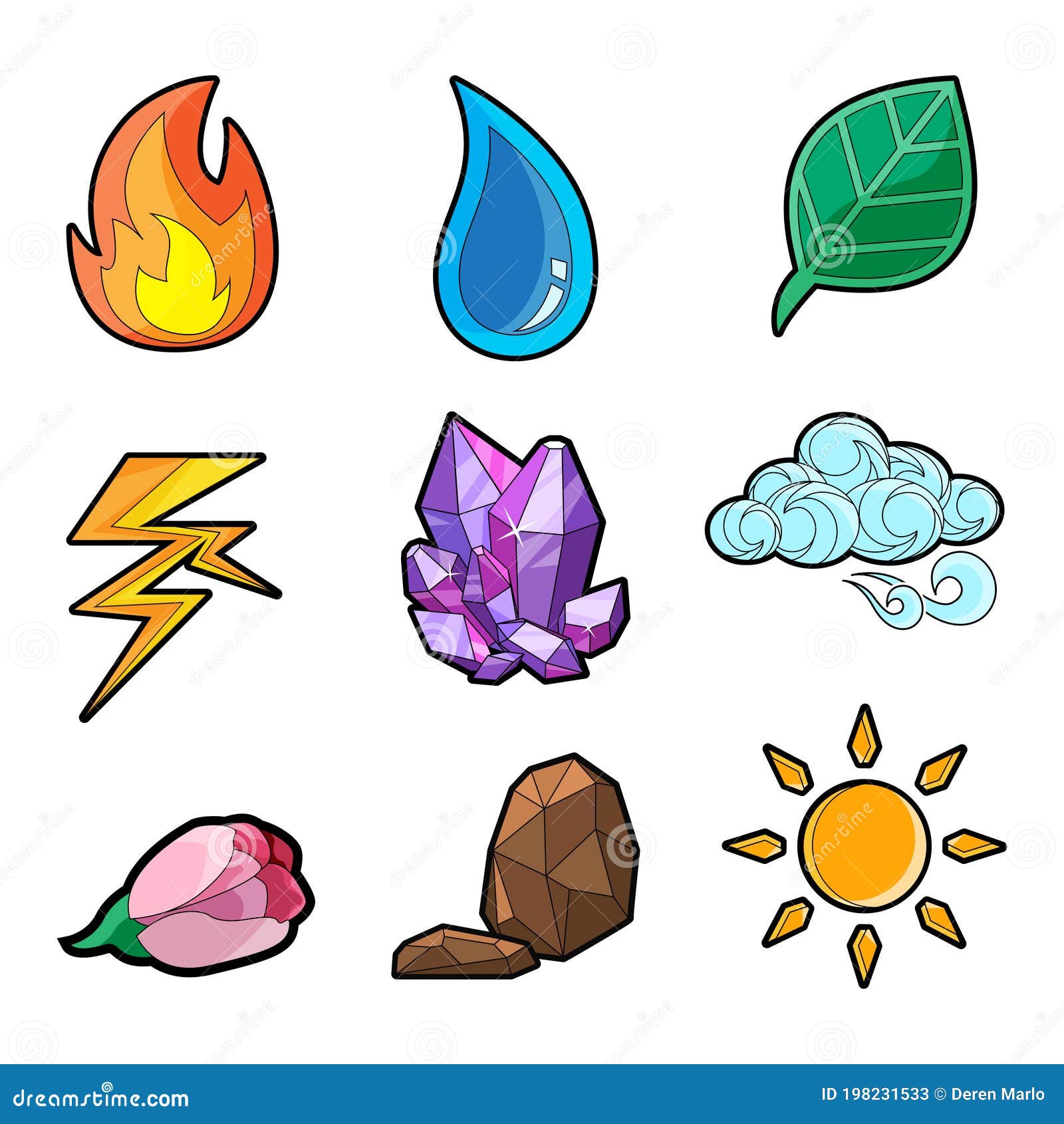 Nature Elements Icon Vector Design Stock Vector - Illustration of ...