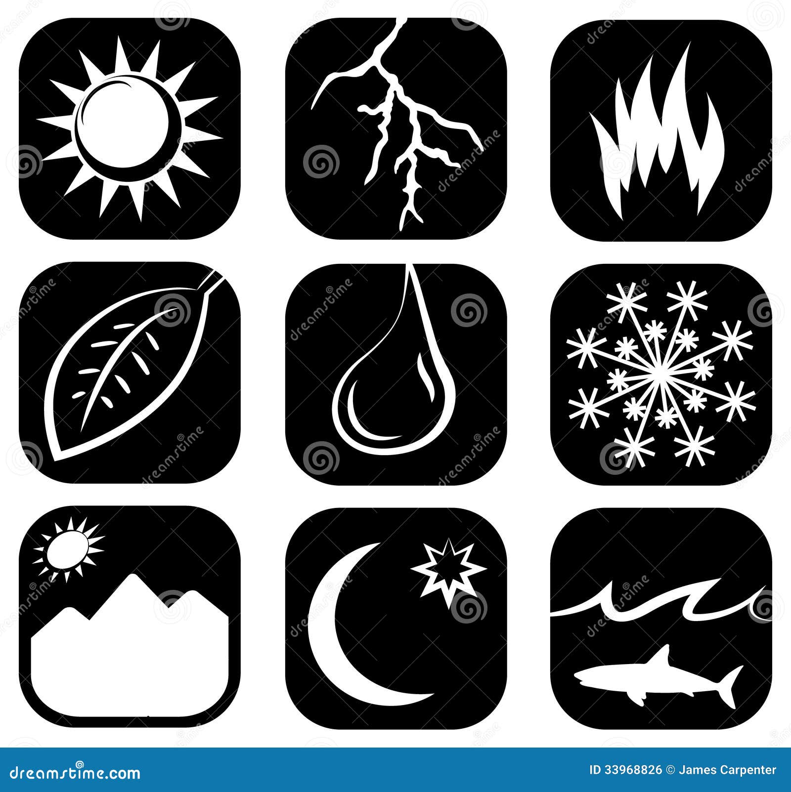 The Elements Icon Set stock illustration. Illustration of ocean - 33968826