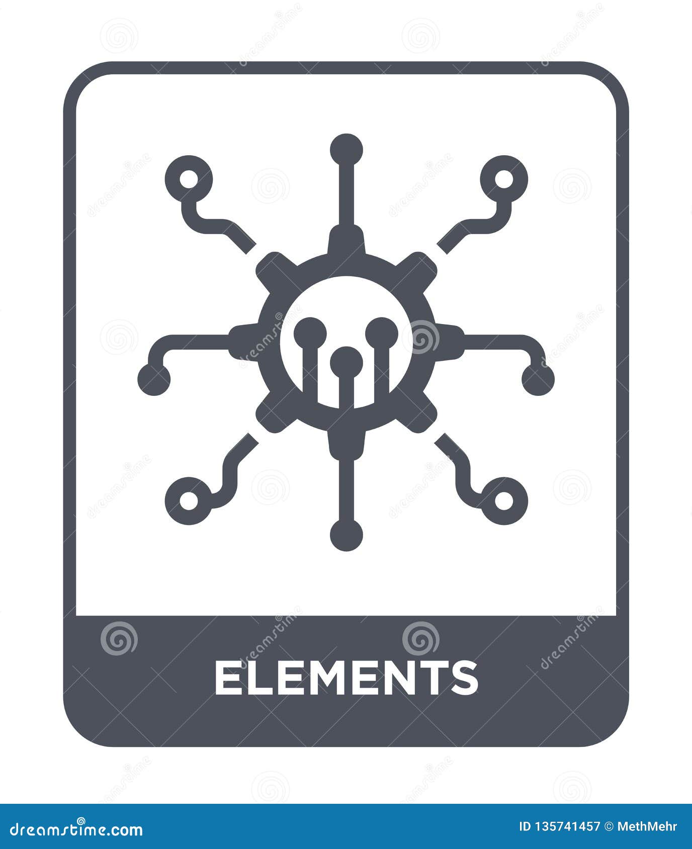 Elements Icon in Trendy Design Style. Elements Icon Isolated on White ...