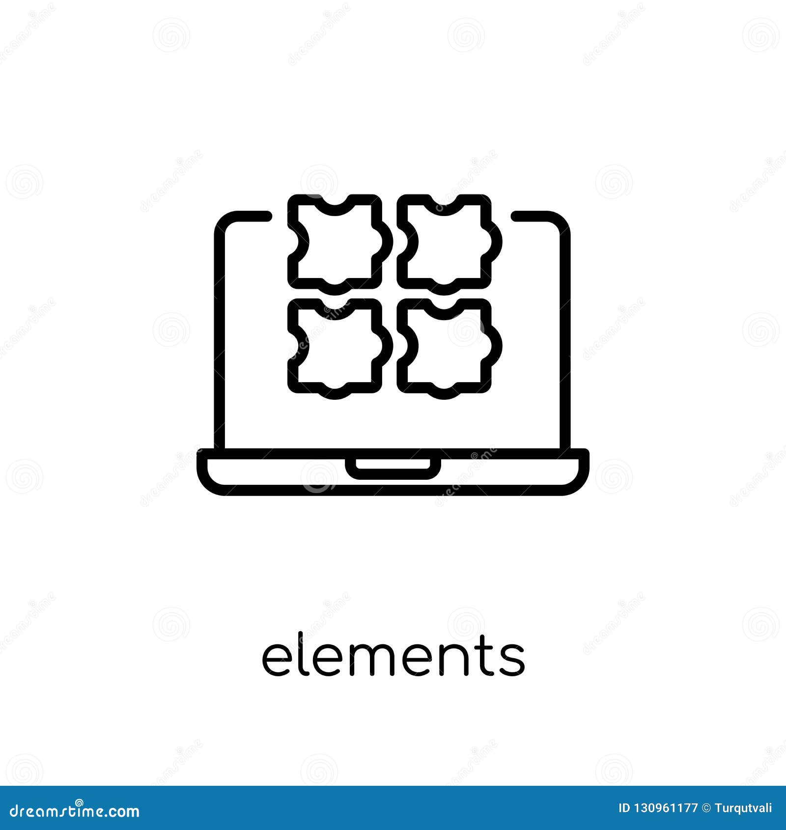 Elements Icon. Trendy Modern Flat Linear Vector Elements Icon on Stock ...
