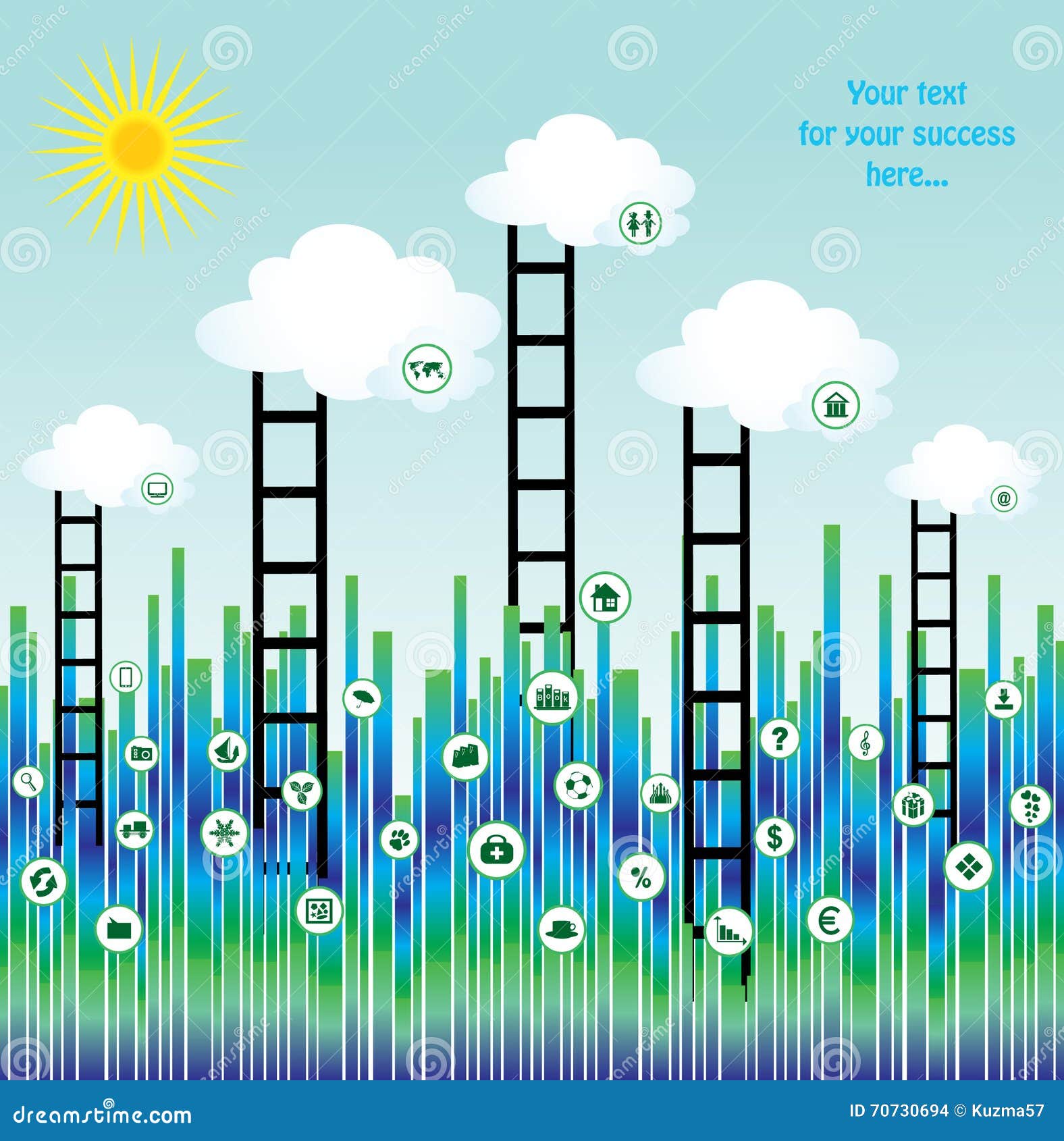 Elements of Infographic with Sky and Sun Stock Vector - Illustration of ...