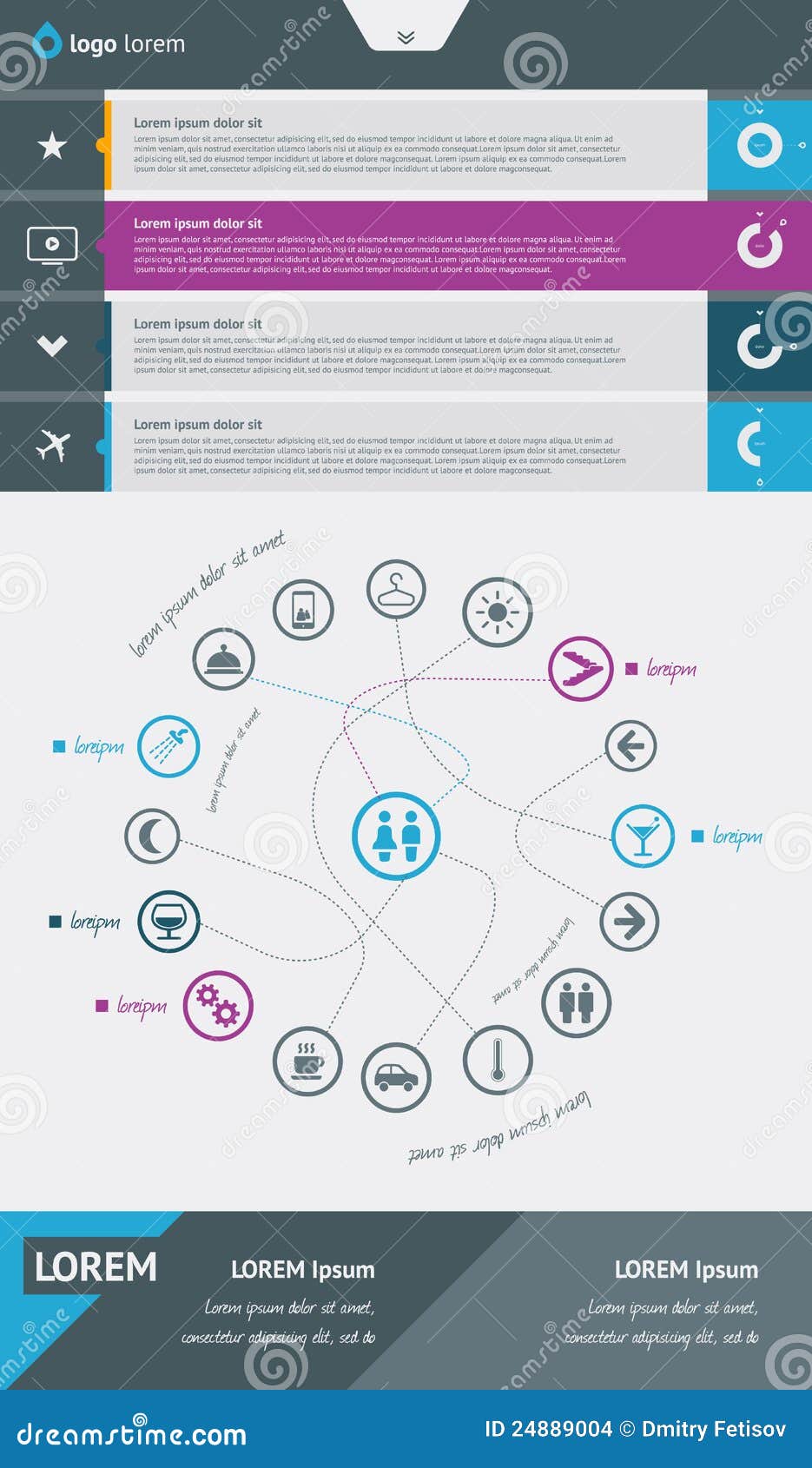 Elements of Infographics with Buttons Stock Vector - Illustration of ...