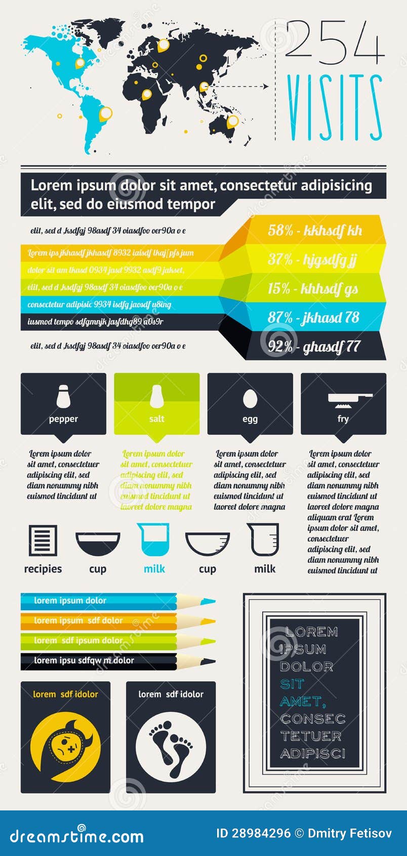Elements of Infographics with Buttons and Menus Stock Vector ...