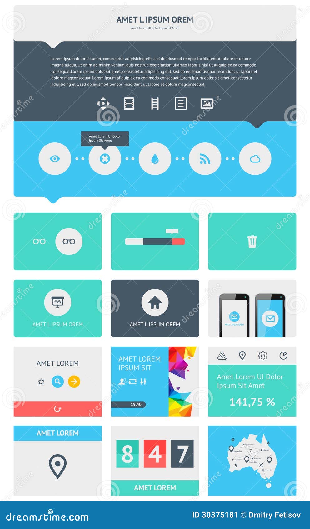 Elements of Infographics with Buttons and Menus Stock Vector ...