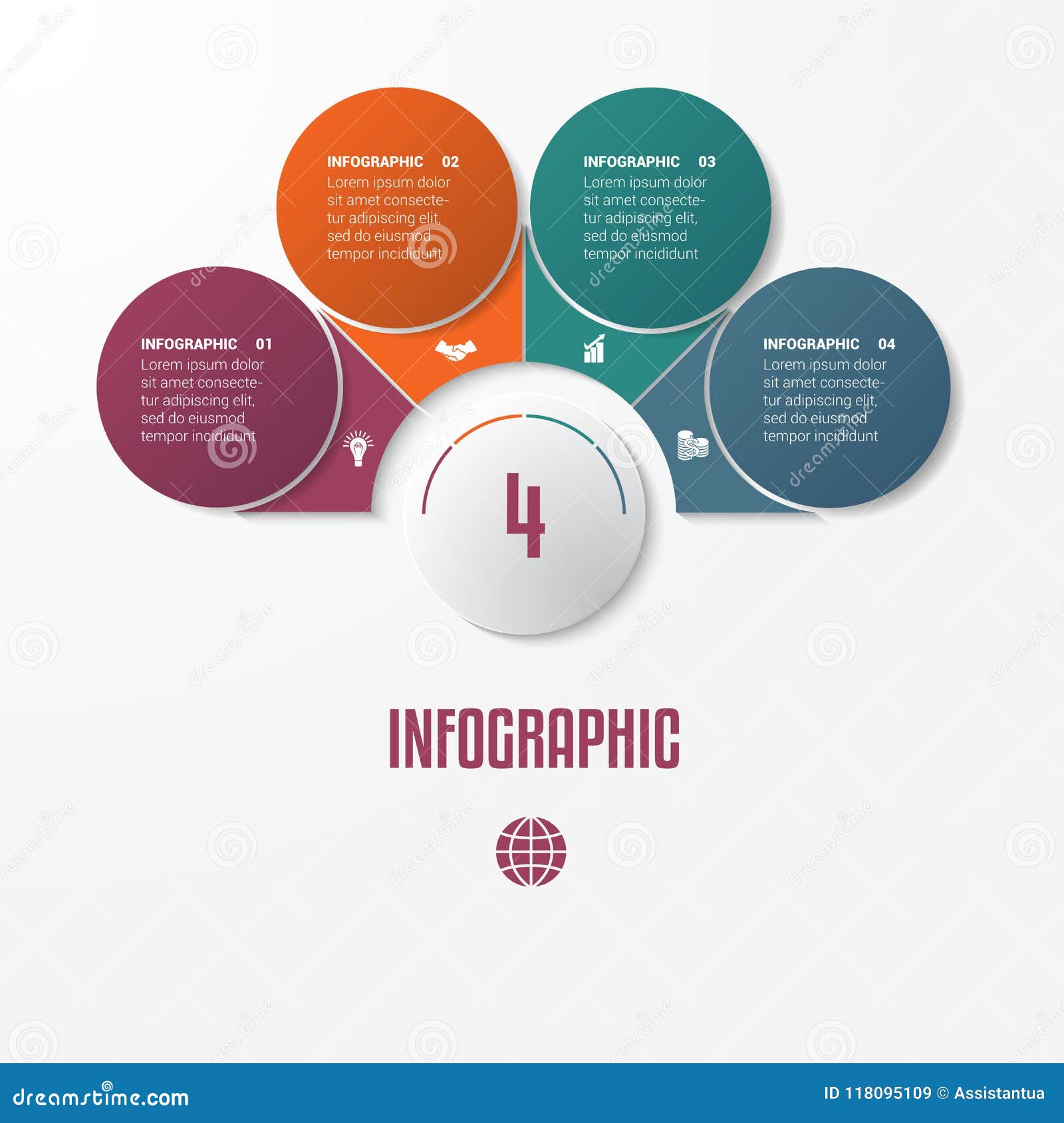 Elements Infographics Conceptual Cyclic Processes for 4 Position Stock ...