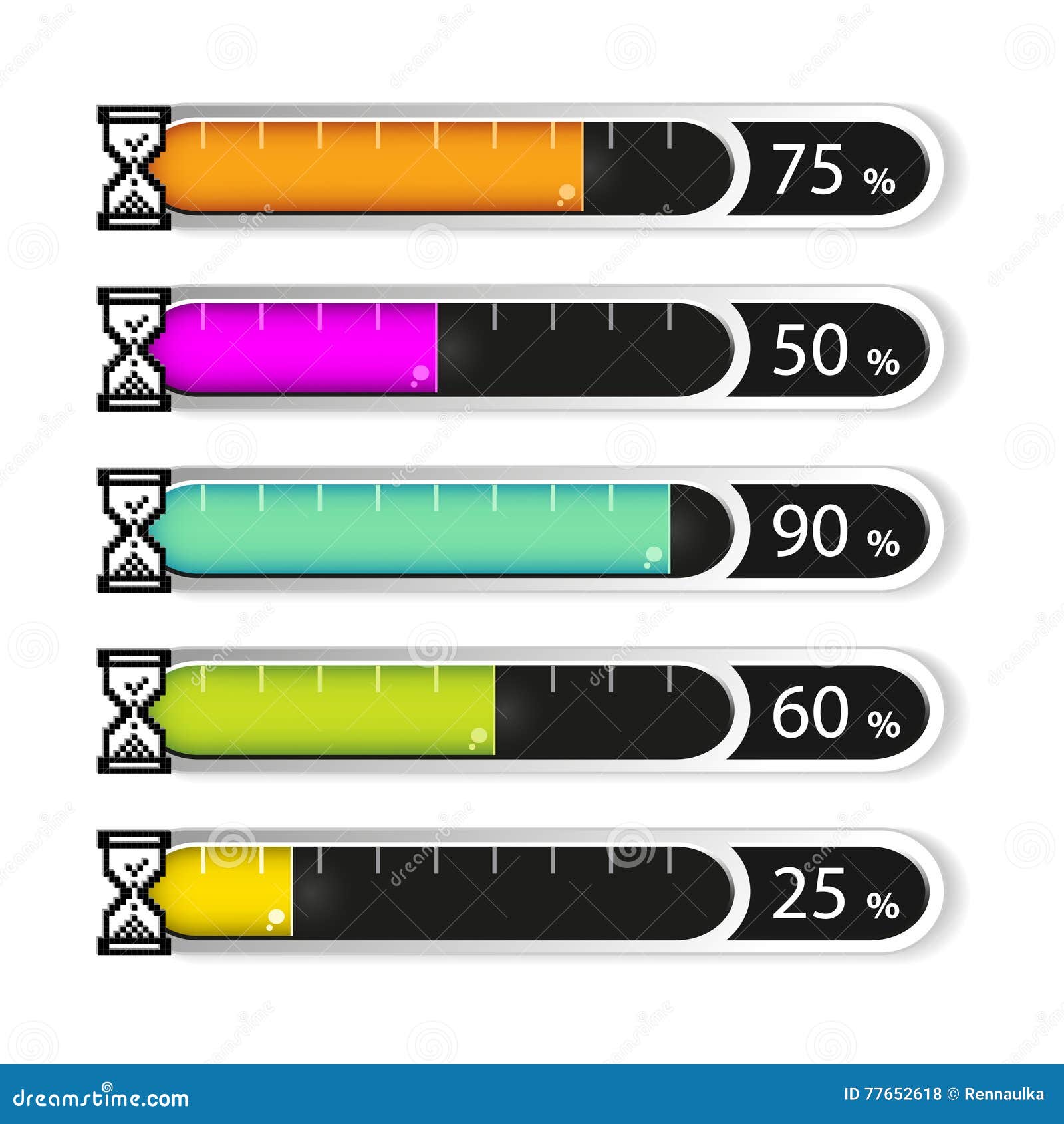 Elements Infographics, Diagram With Pixel Hourglass Cursor, Simple ...
