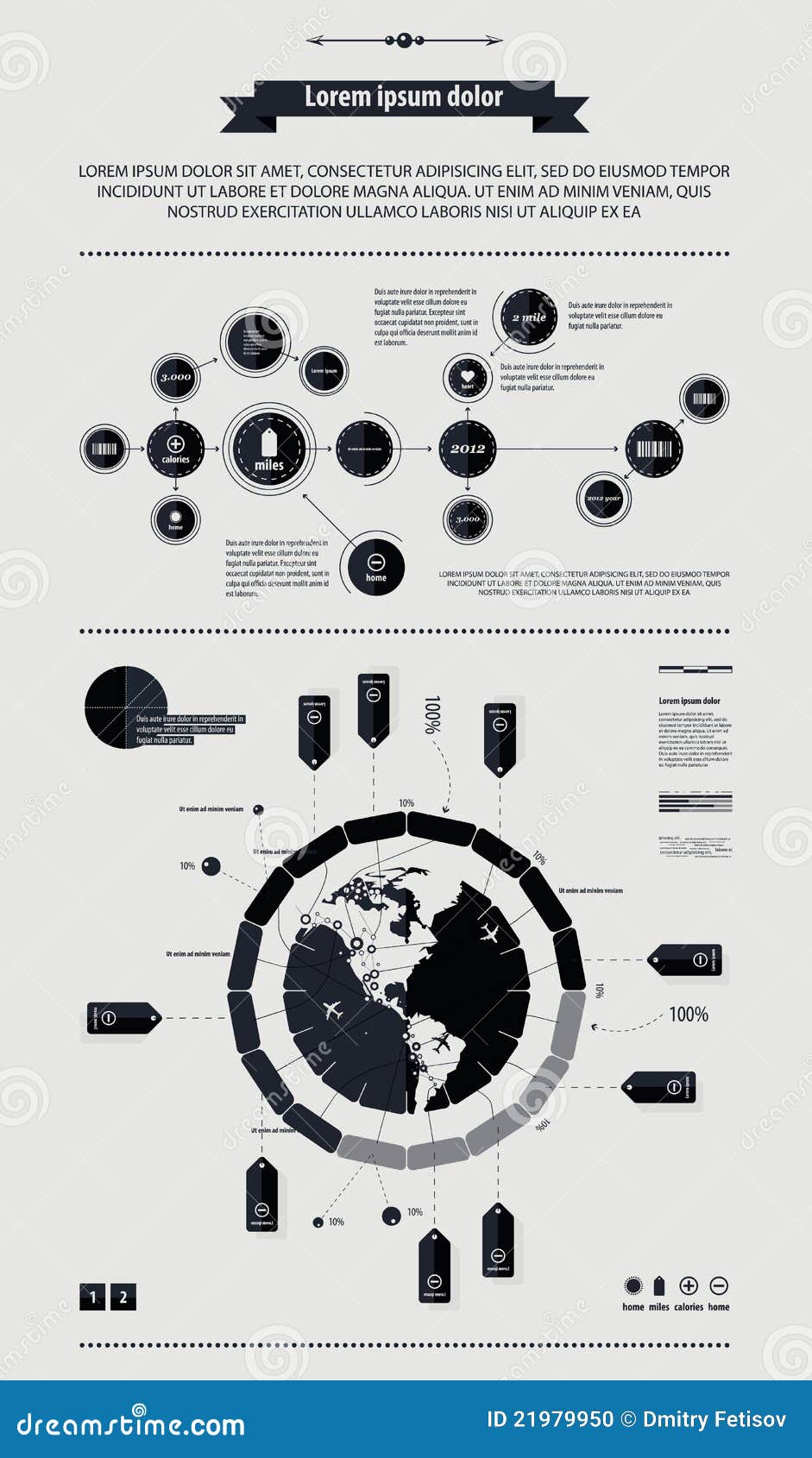 Elements of Infographics with a Map of America Stock Vector ...