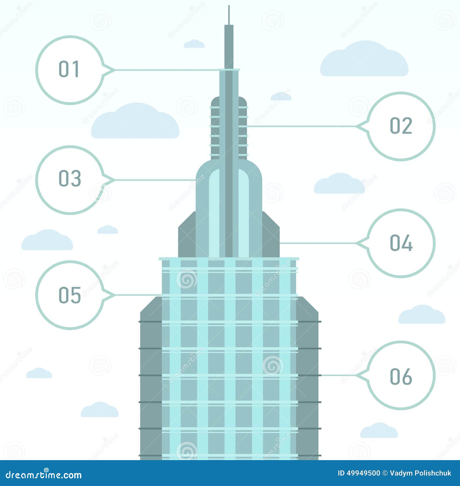Elements of Infographics with a Skyscraper Stock Vector - Illustration ...