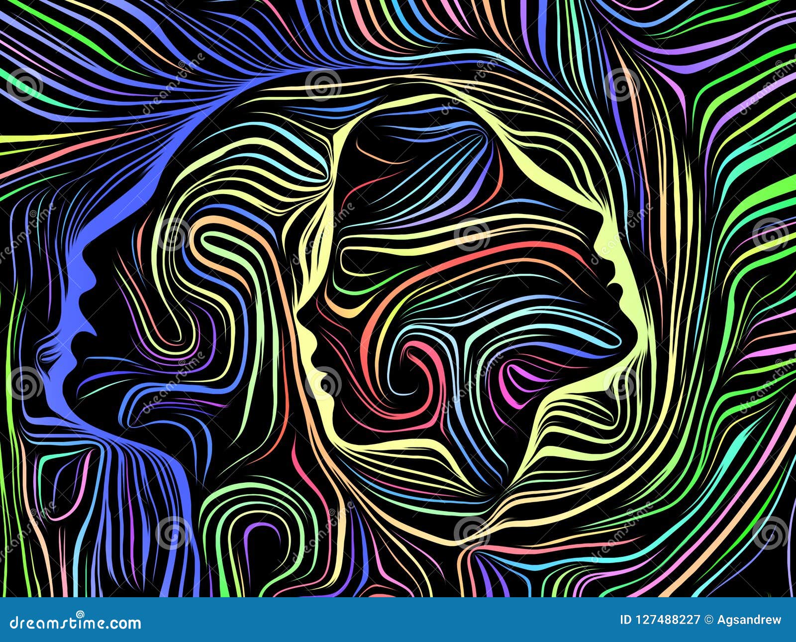 Elements of Inner Lines stock illustration. Illustration of linocut ...