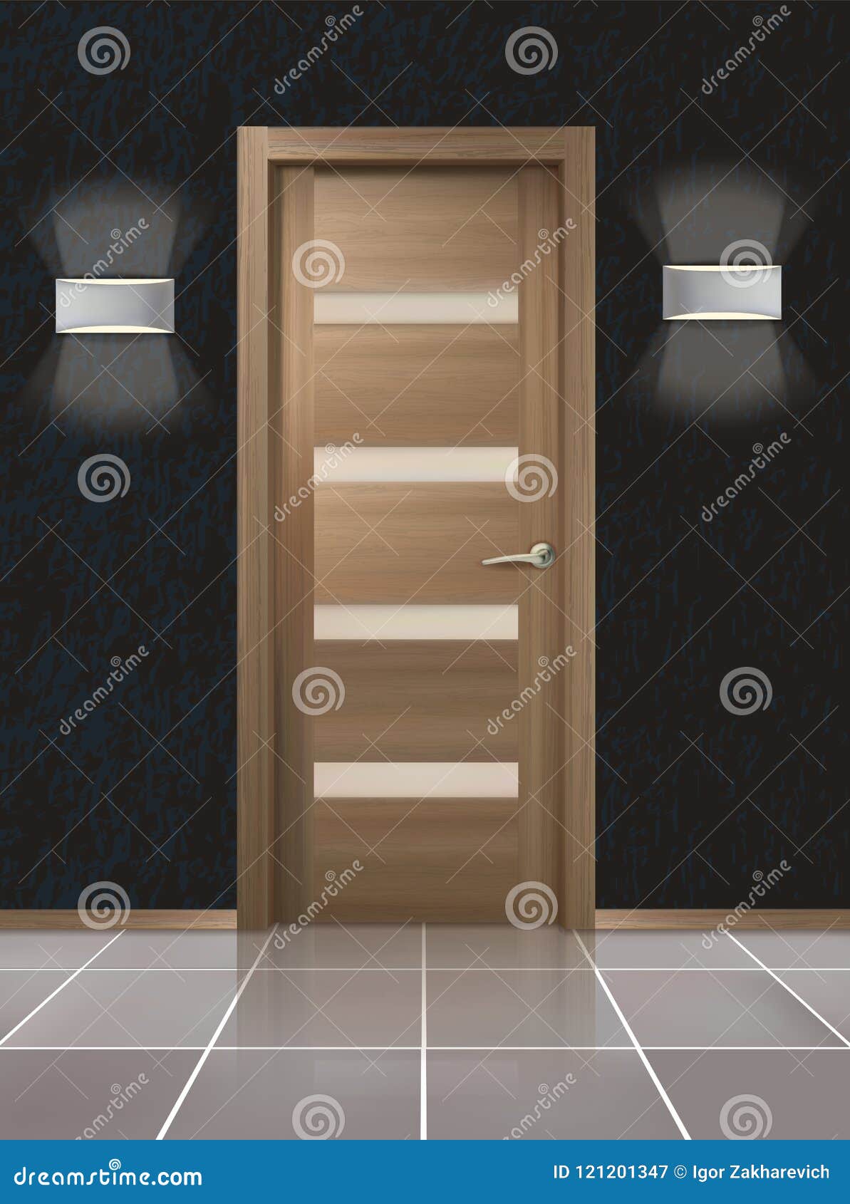 Elements of Interior , Front Door Background Stock Illustration ...