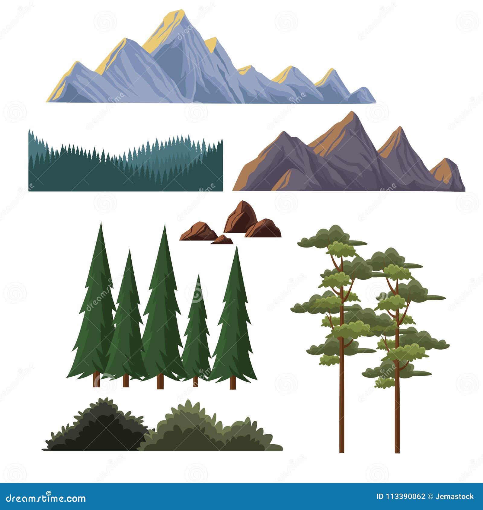 Elements of landscape stock vector. Illustration of elements - 113390062