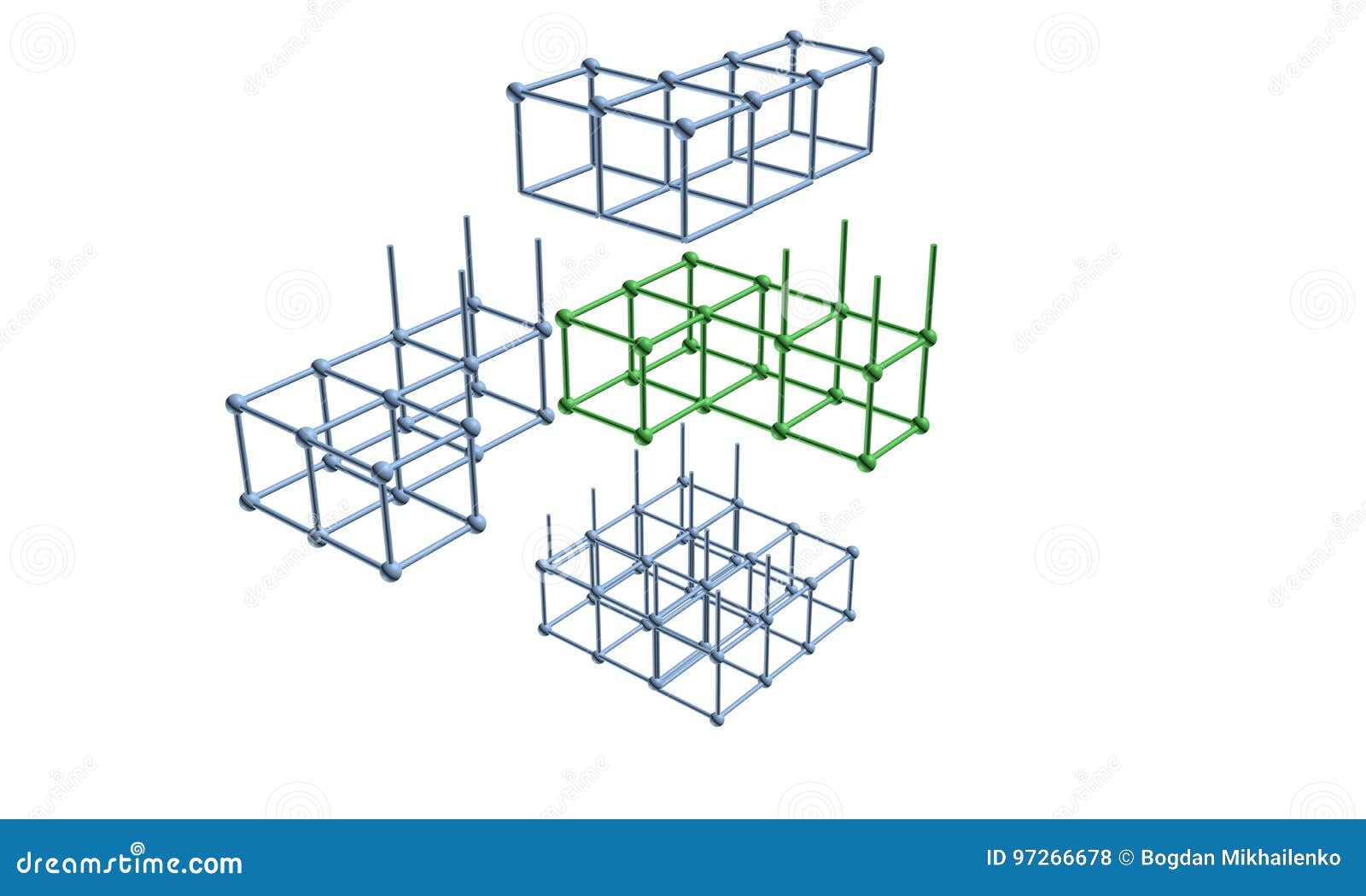 The Elements of the Lattice of the Atom 3D Stock Illustration ...