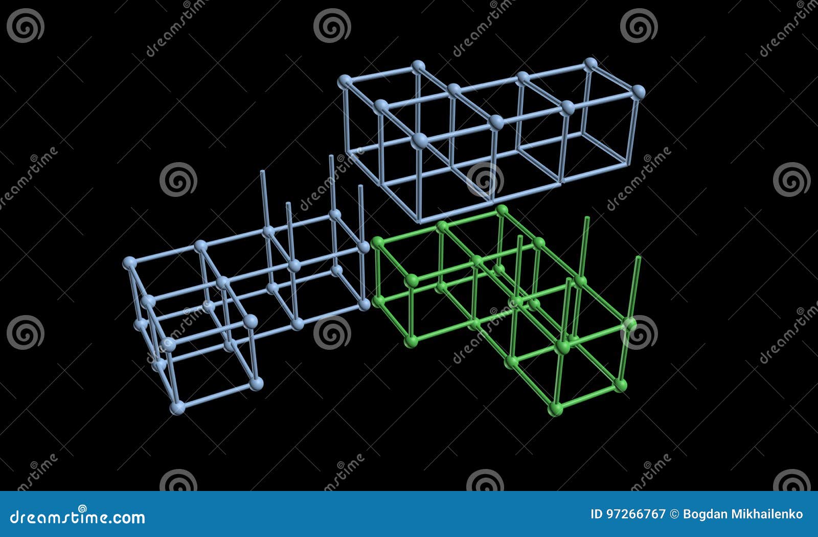The Elements of the Lattice of the Atom 3D Stock Illustration ...