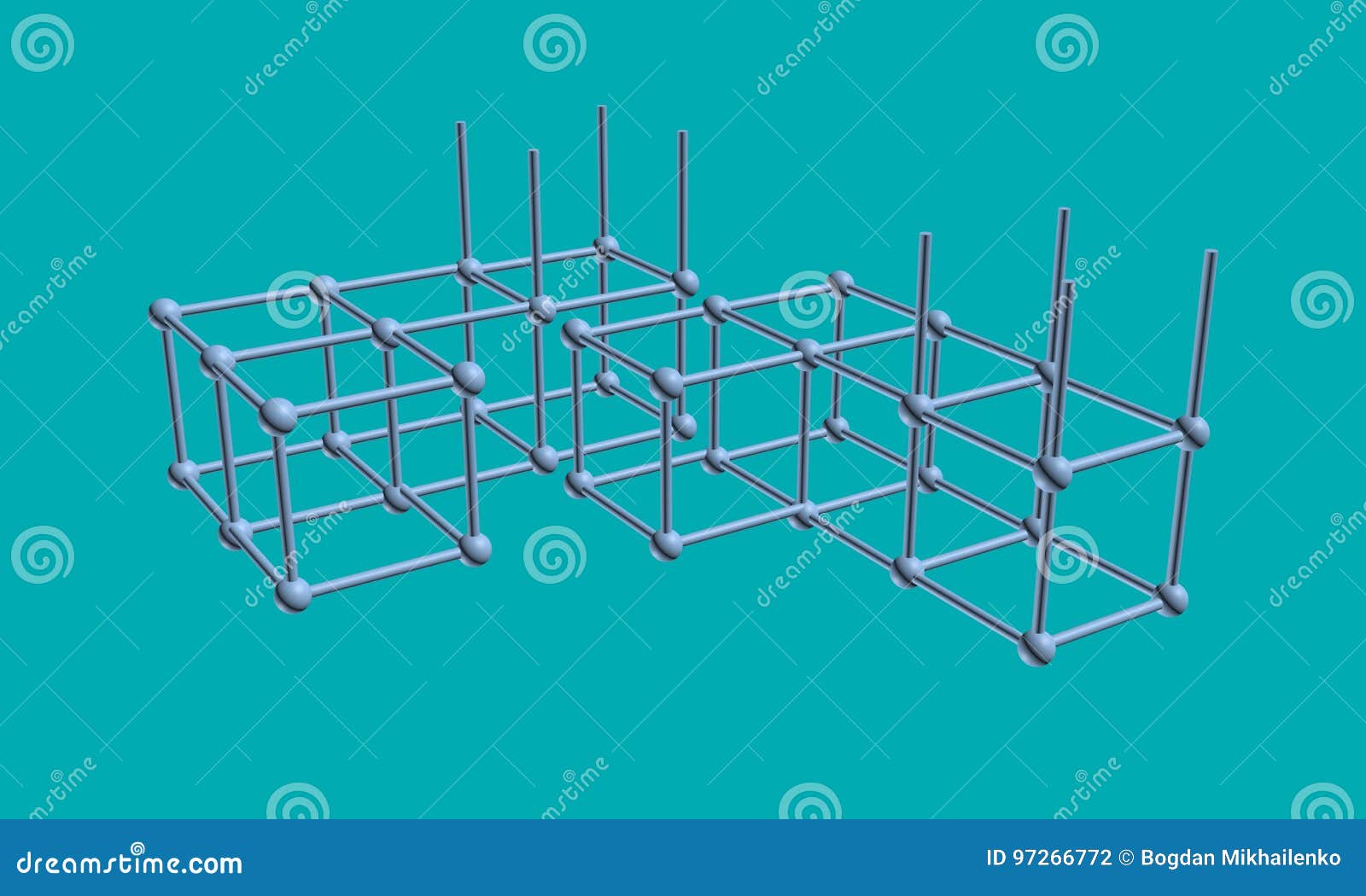The Elements of the Lattice of the Atom 3D Stock Illustration ...