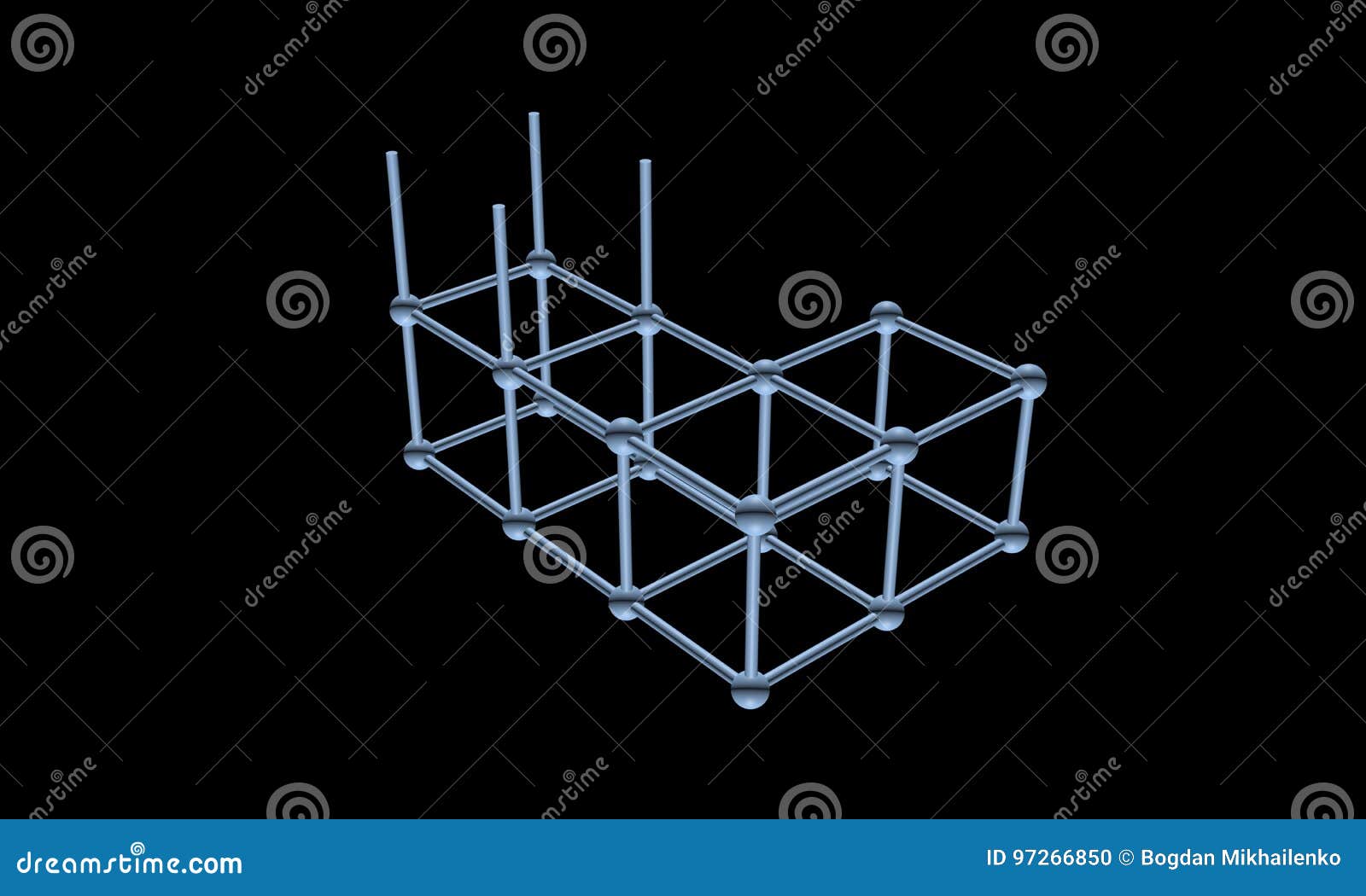 The Elements of the Lattice of the Atom 3D Stock Illustration ...