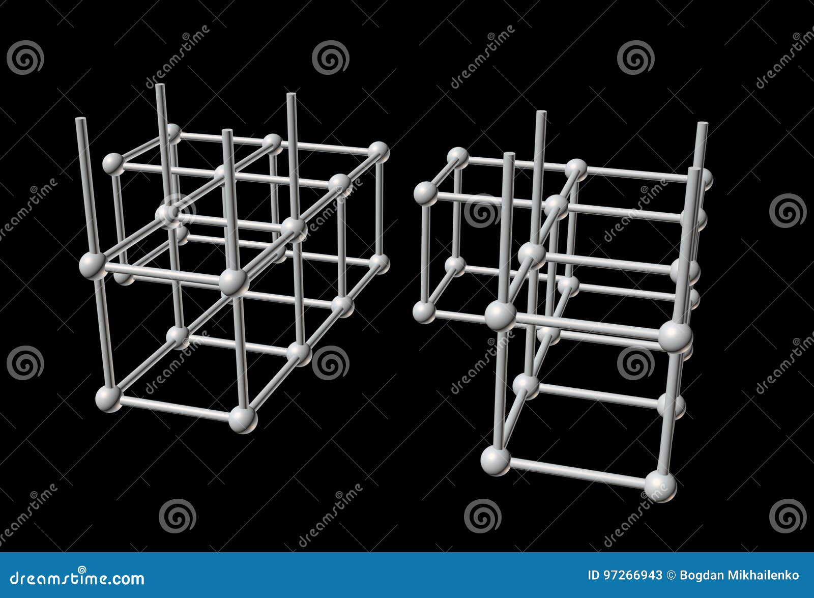 The Elements of the Lattice of the Atom 3D Stock Illustration ...