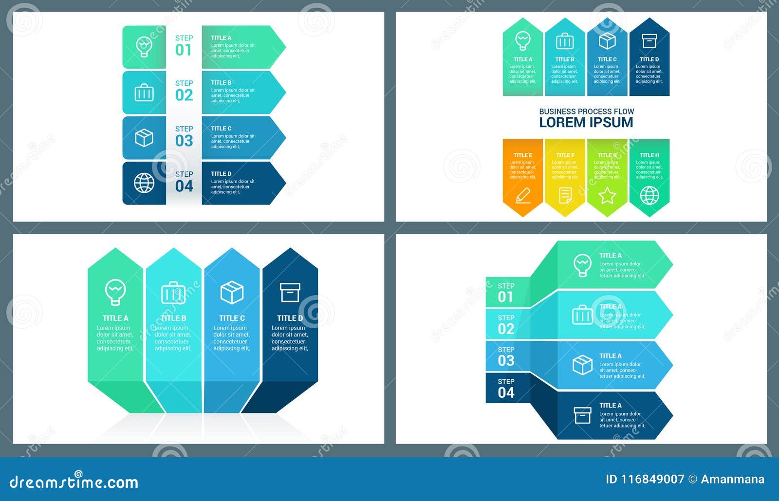 Colourful Vector Perspective Arrow Infographic Template Stock Vector ...