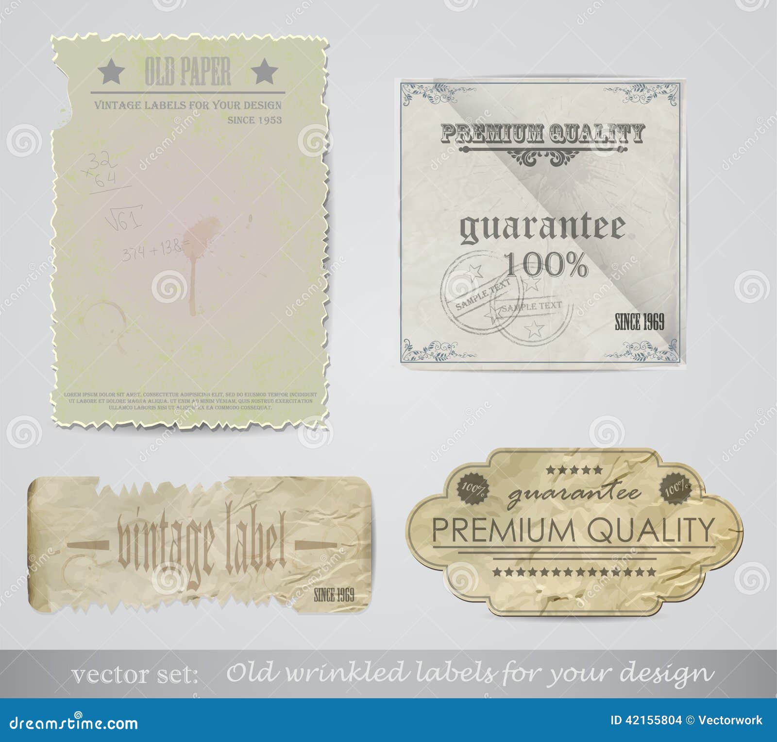 Elements for the Layout, Crumpled Old Paper / Vector Stock Vector ...