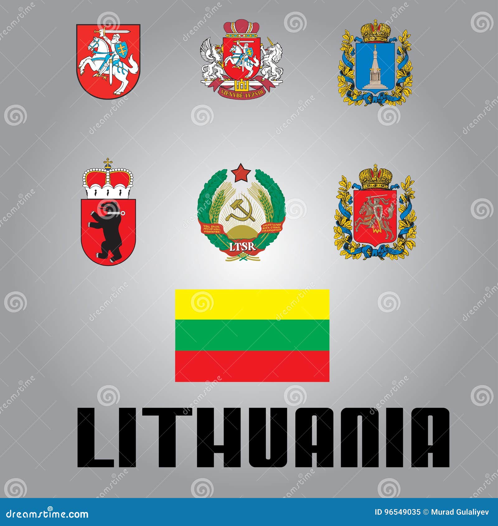 Elements of Lithuania stock illustration. Illustration of sign - 96549035