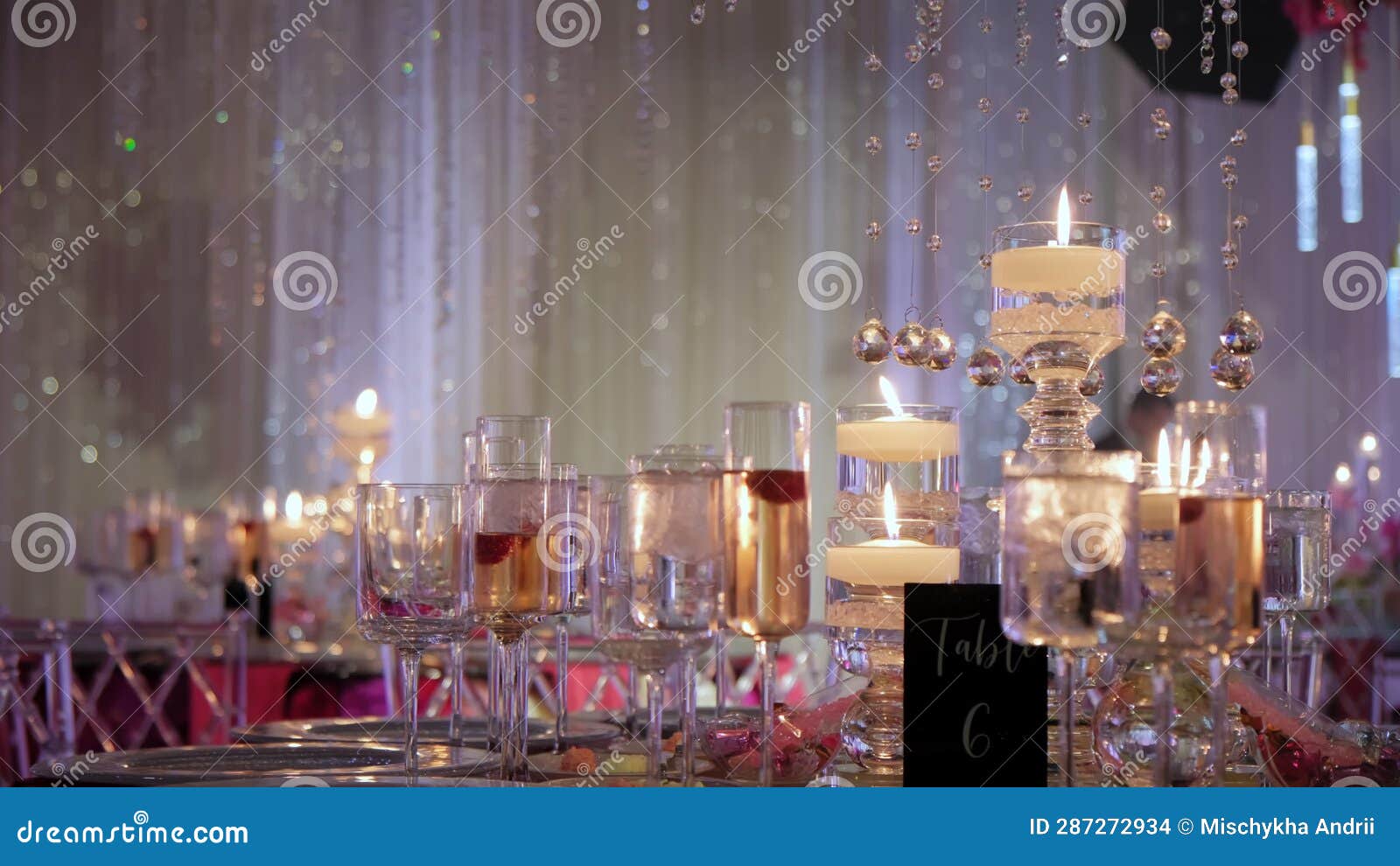 Elements of Luxury Restaurant Banquet Table Set Up Served Dinner ...