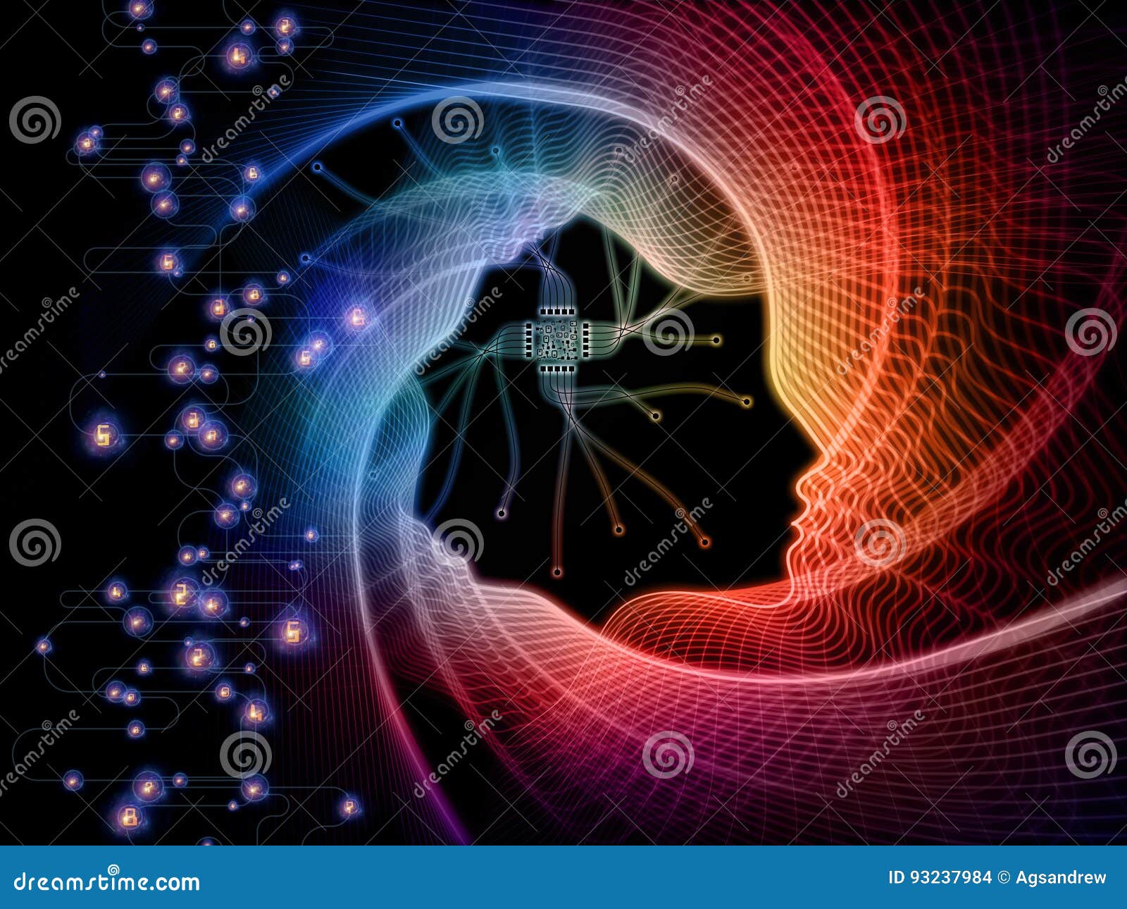 Elements of Machine Consciousness Stock Illustration - Illustration of ...