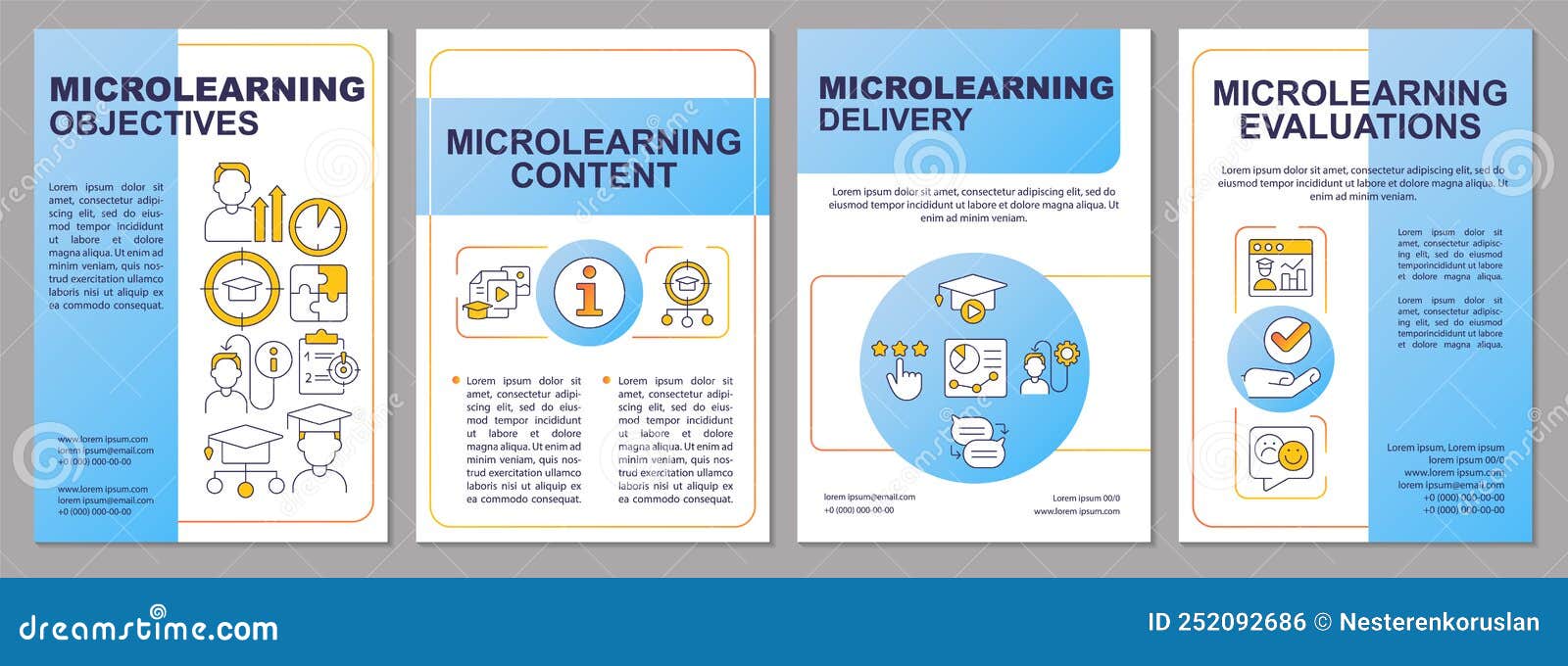Microlearning Objectives Light Blue Concept Icon Cartoon Vector ...