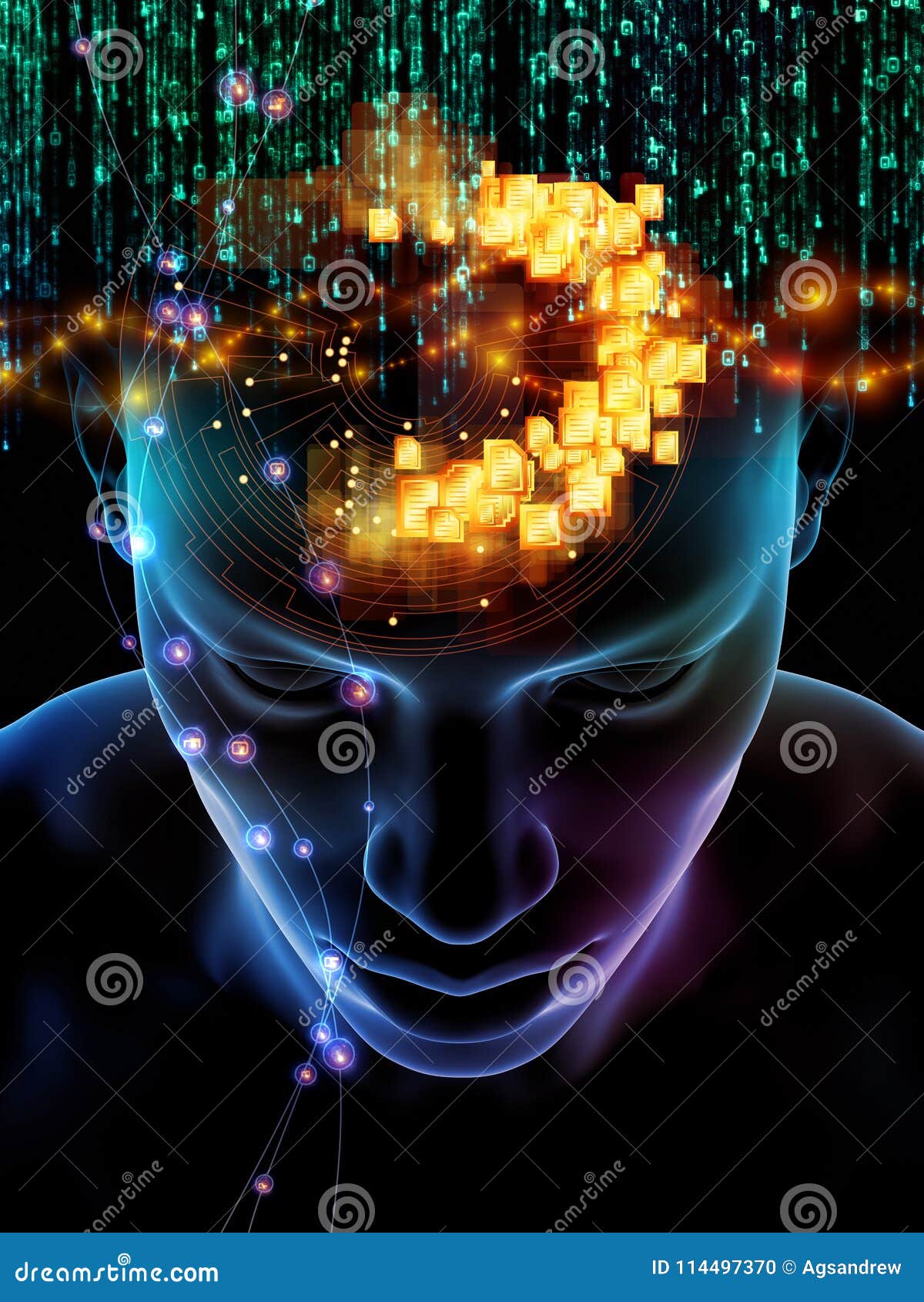 Glow of Consciousness stock illustration. Illustration of mathematics ...