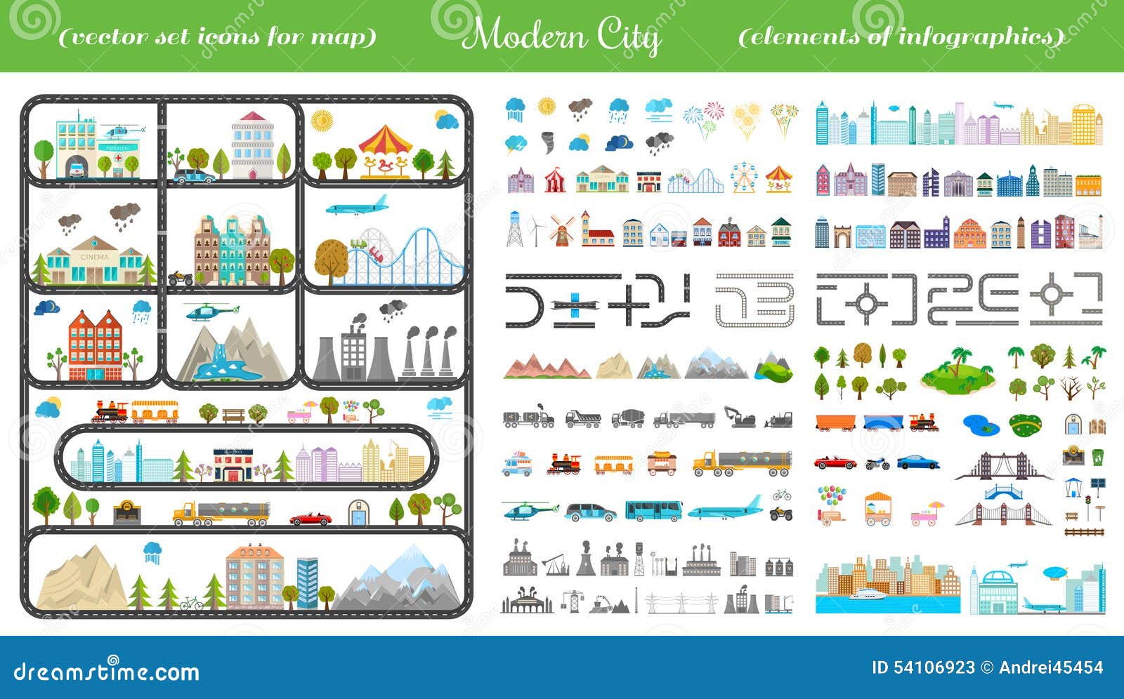 Elements of Modern City - Stock Vector Stock Illustration ...