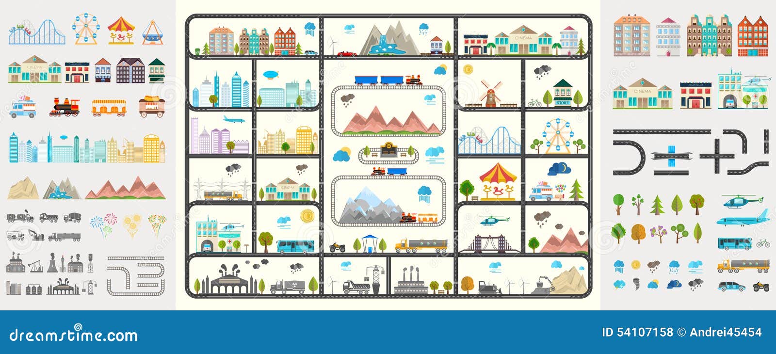 Elements of Modern City - Stock Vector Stock Illustration ...