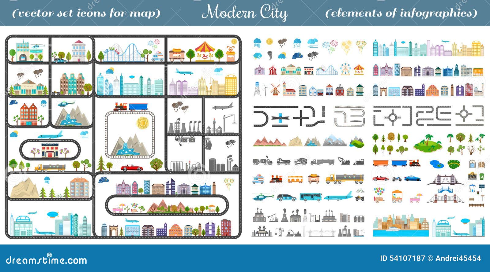 Elements of Modern City - Stock Vector Stock Illustration ...