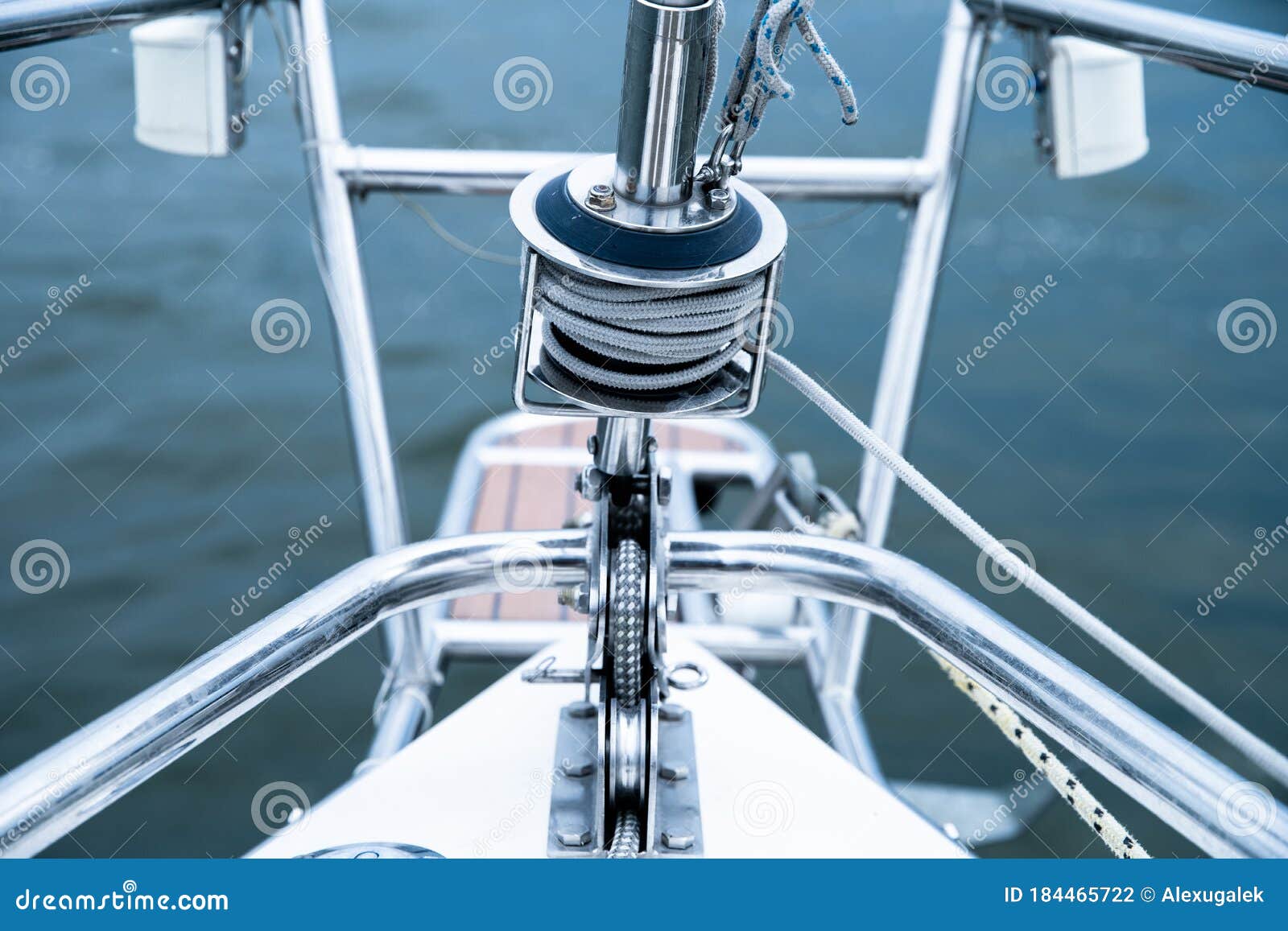 Elements of Modern Yacht Furling Drum Stock Photo - Image of boat ...