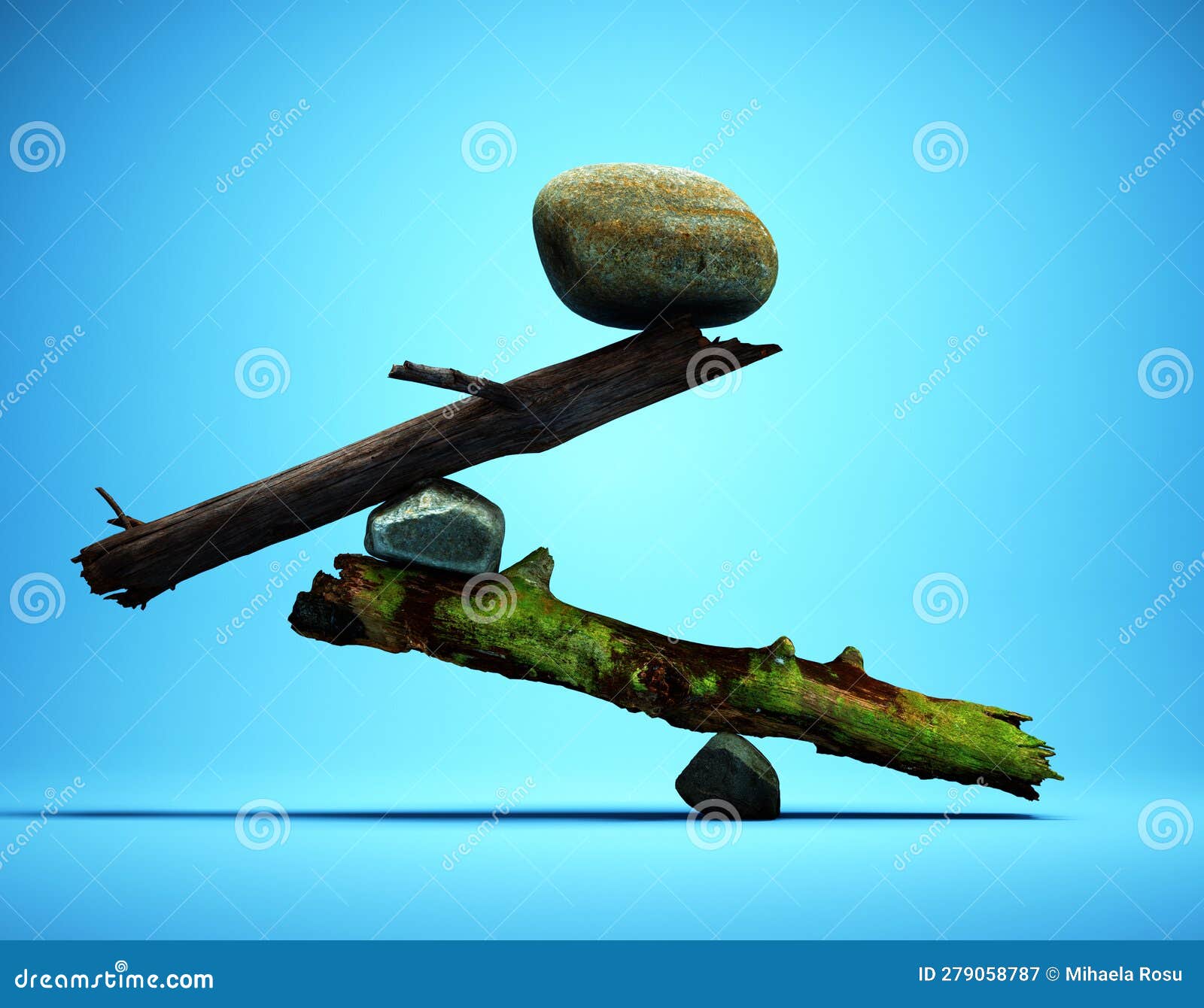 Elements of Nature in Balance Stock Illustration - Illustration of ...