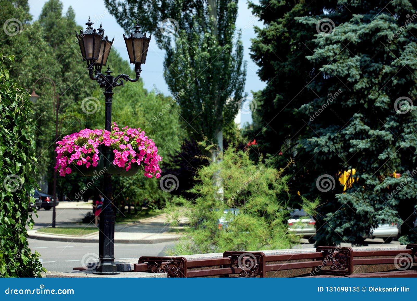 Elements of Park Infrastructure Stock Image - Image of park, column ...