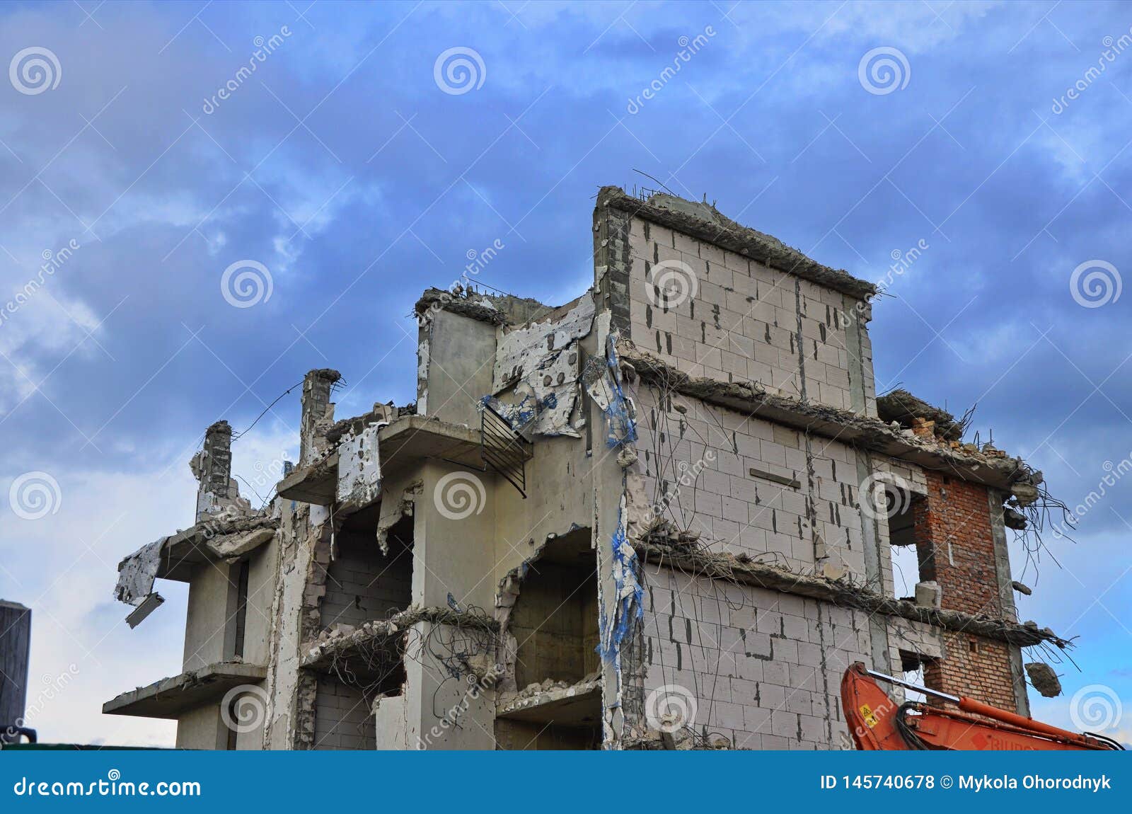 Ruins of the Destroyed Building and Dwelling Stock Photo - Image of ...