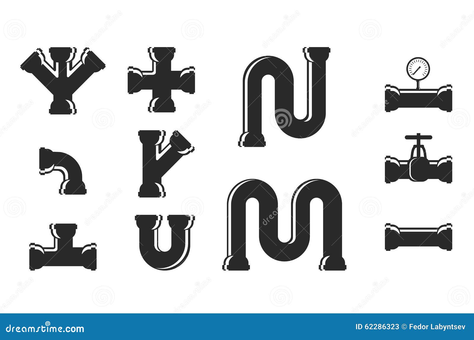 Elements of the Pipe Industry. of an Icon of Pipe Connections Stock ...