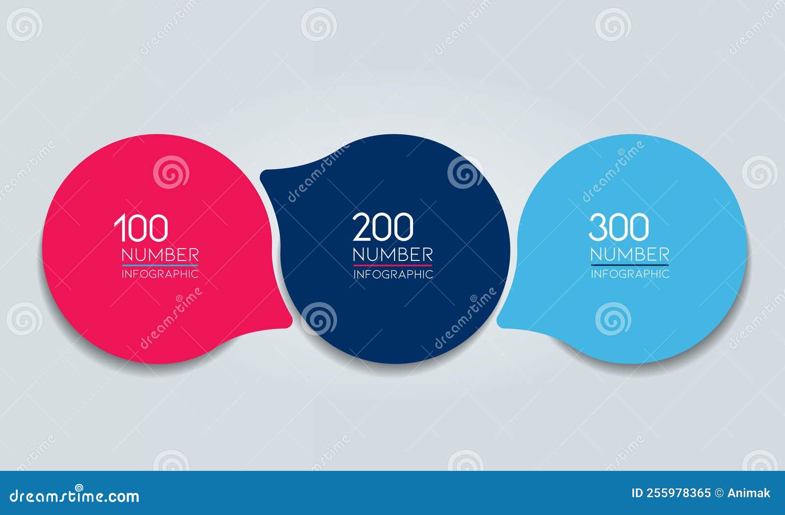 3 Elements Scheme, Diagram. Three Connected Circles Stock Vector ...