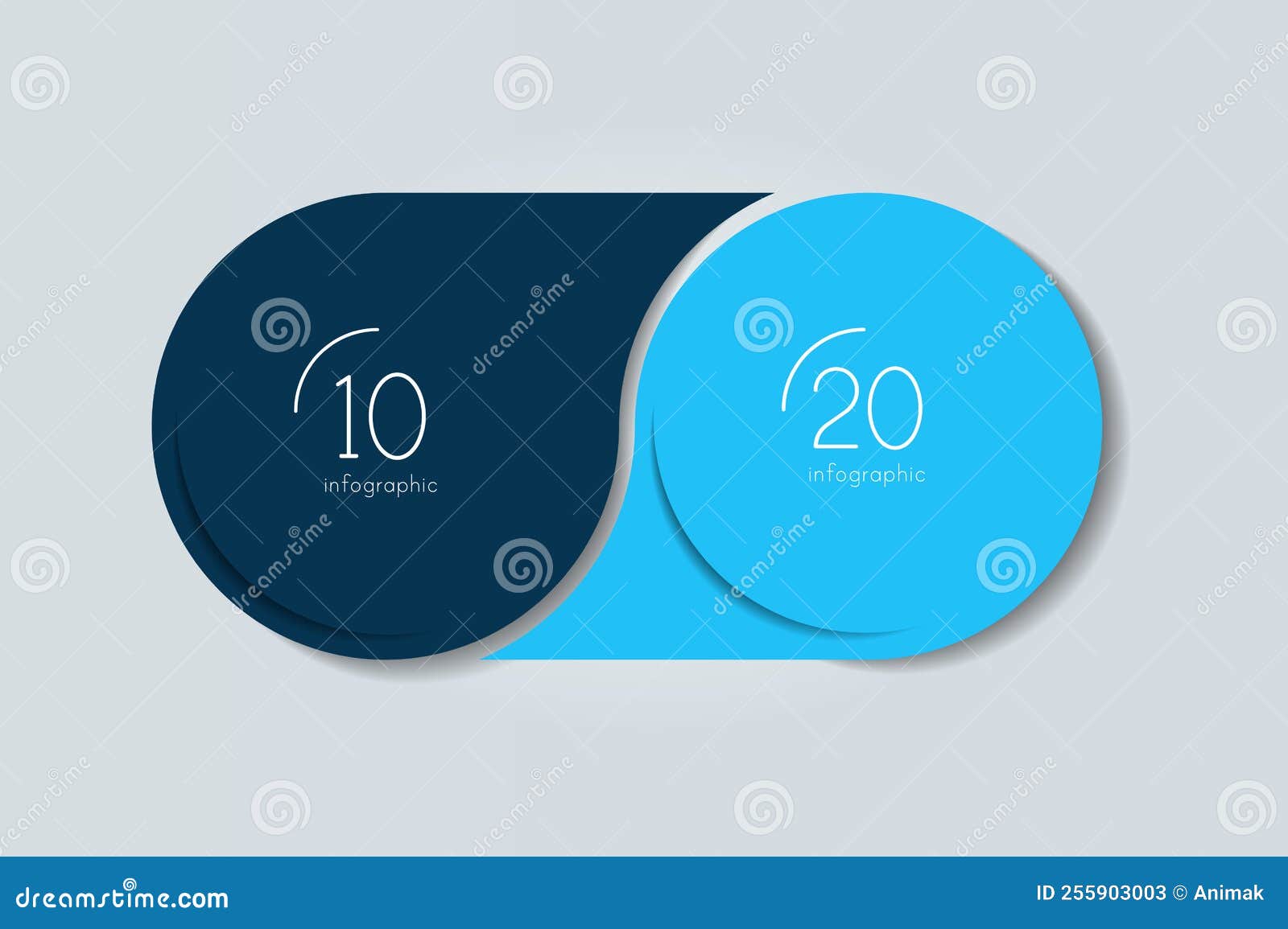 2 Elements Scheme, Diagram. Two Connected Circles. Infographic Template ...