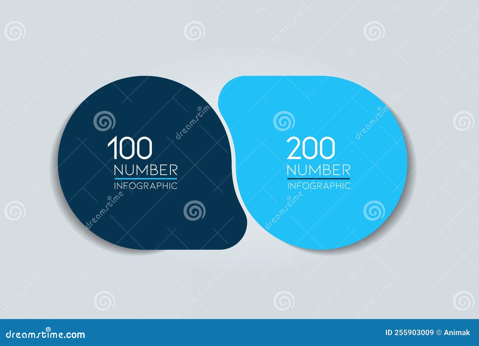 2 Elements Scheme, Diagram. Two Connected Circles. Infographic Template ...