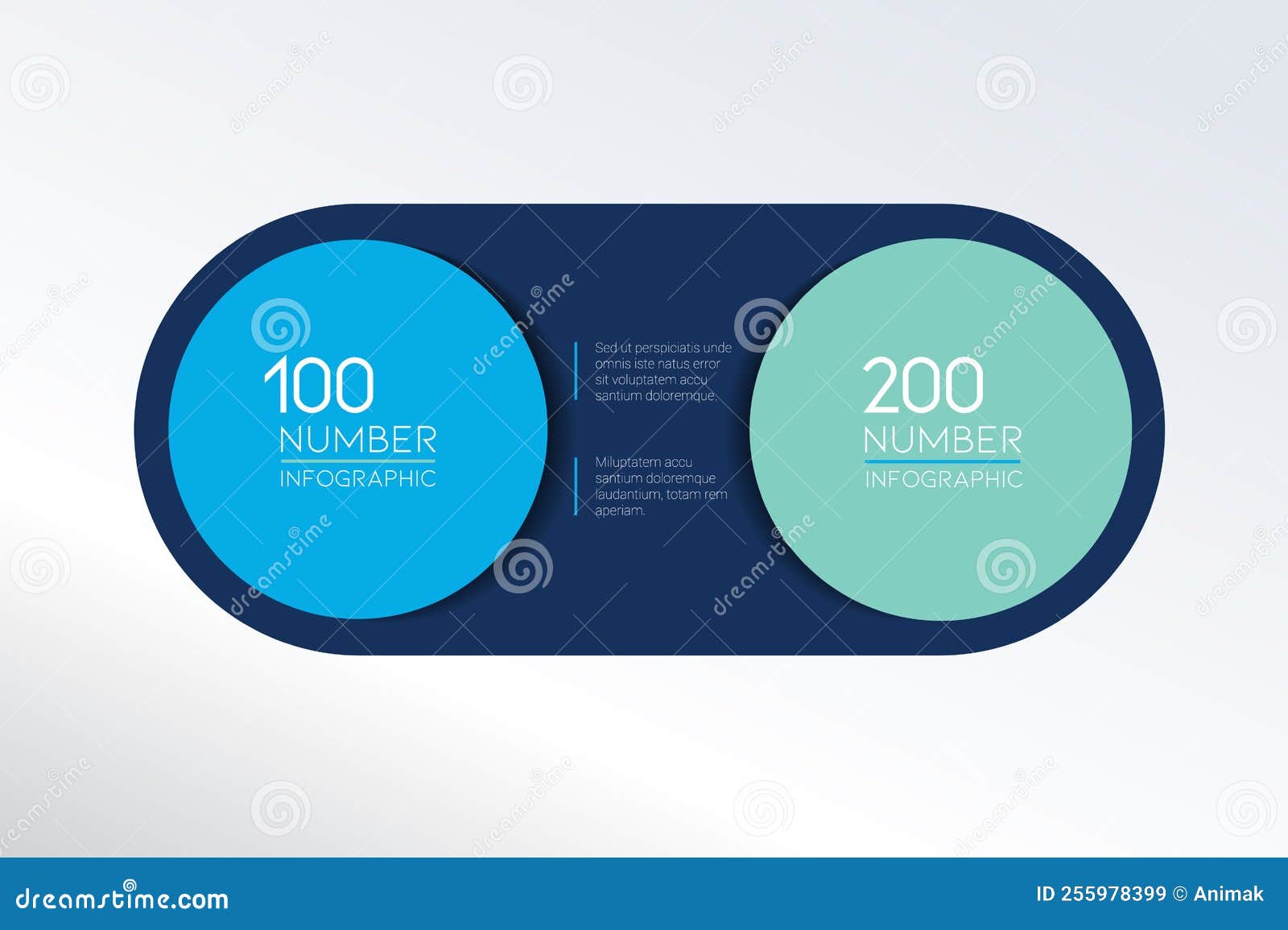 2 Elements Scheme, Diagram. Two Connected Circles. Infographic Template ...