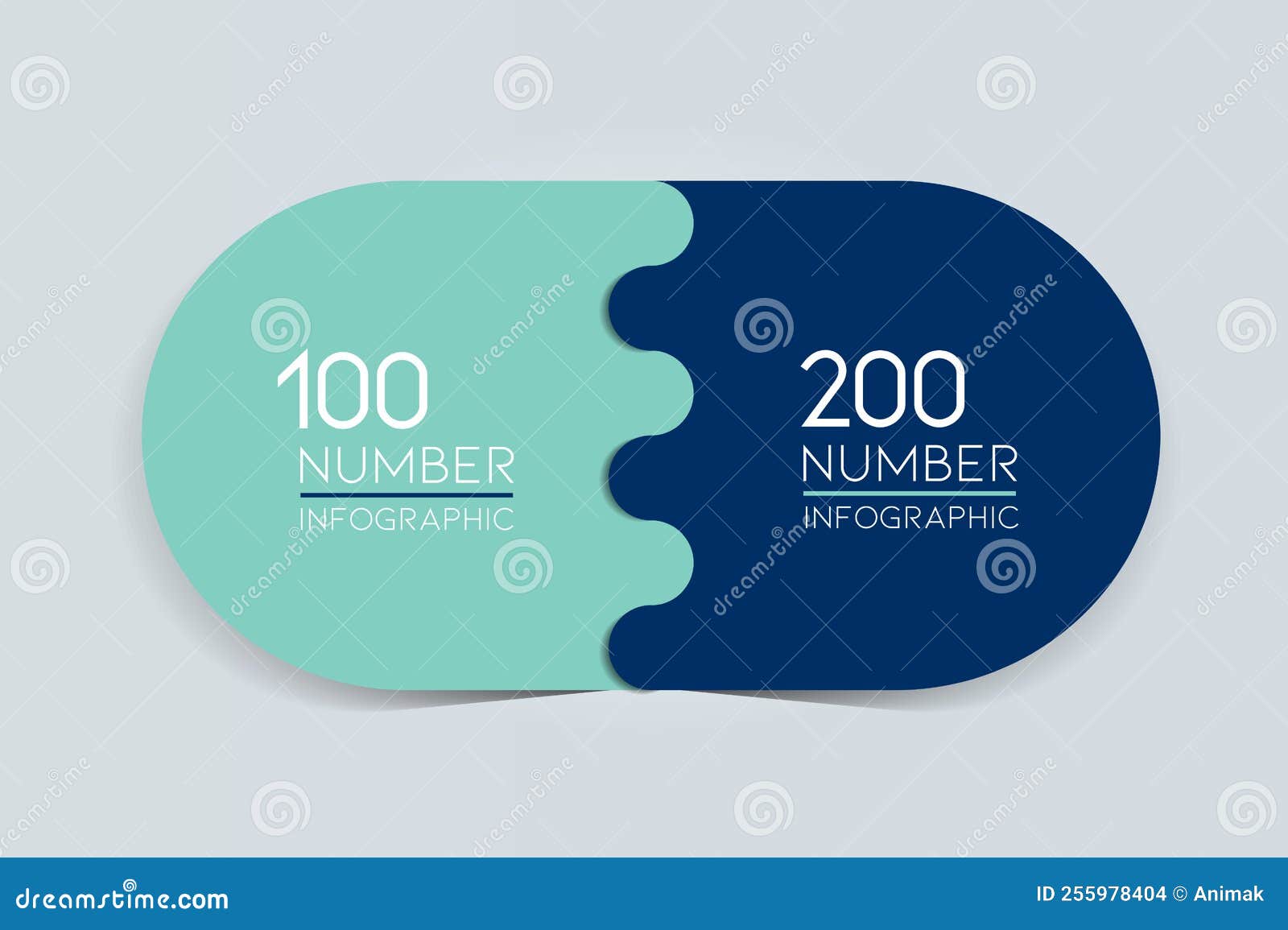 2 Elements Scheme, Diagram. Two Connected Circles. Infographic Template ...