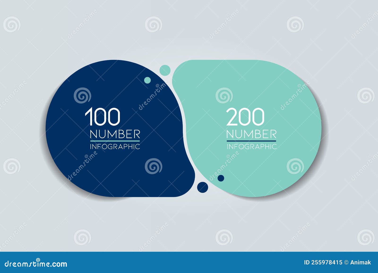 2 Elements Scheme, Diagram. Two Connected Circles. Infographic Template ...