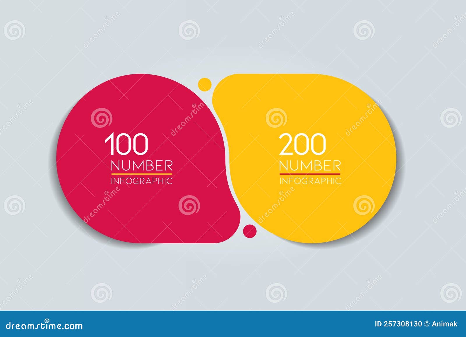 2 Elements Scheme, Diagram. Two Connected Circles. Infographic Template ...