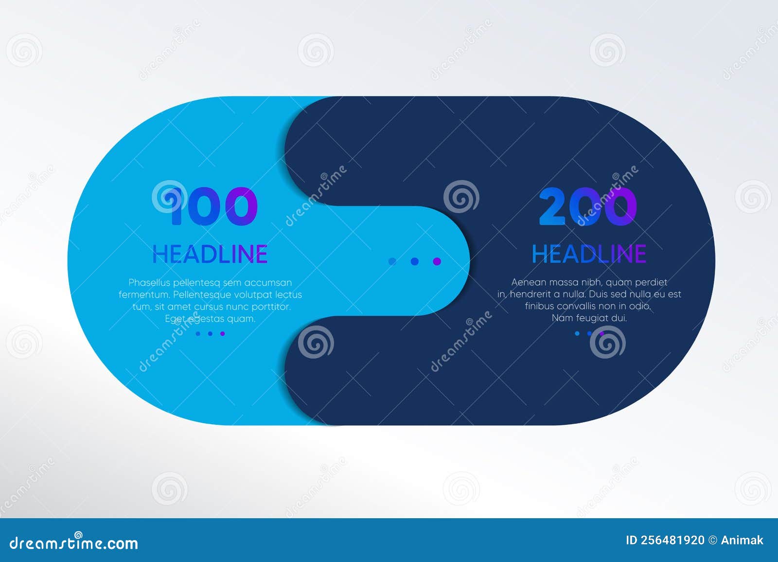 2 Elements Scheme, Diagram. Two Connected Circles. Infographic Template ...