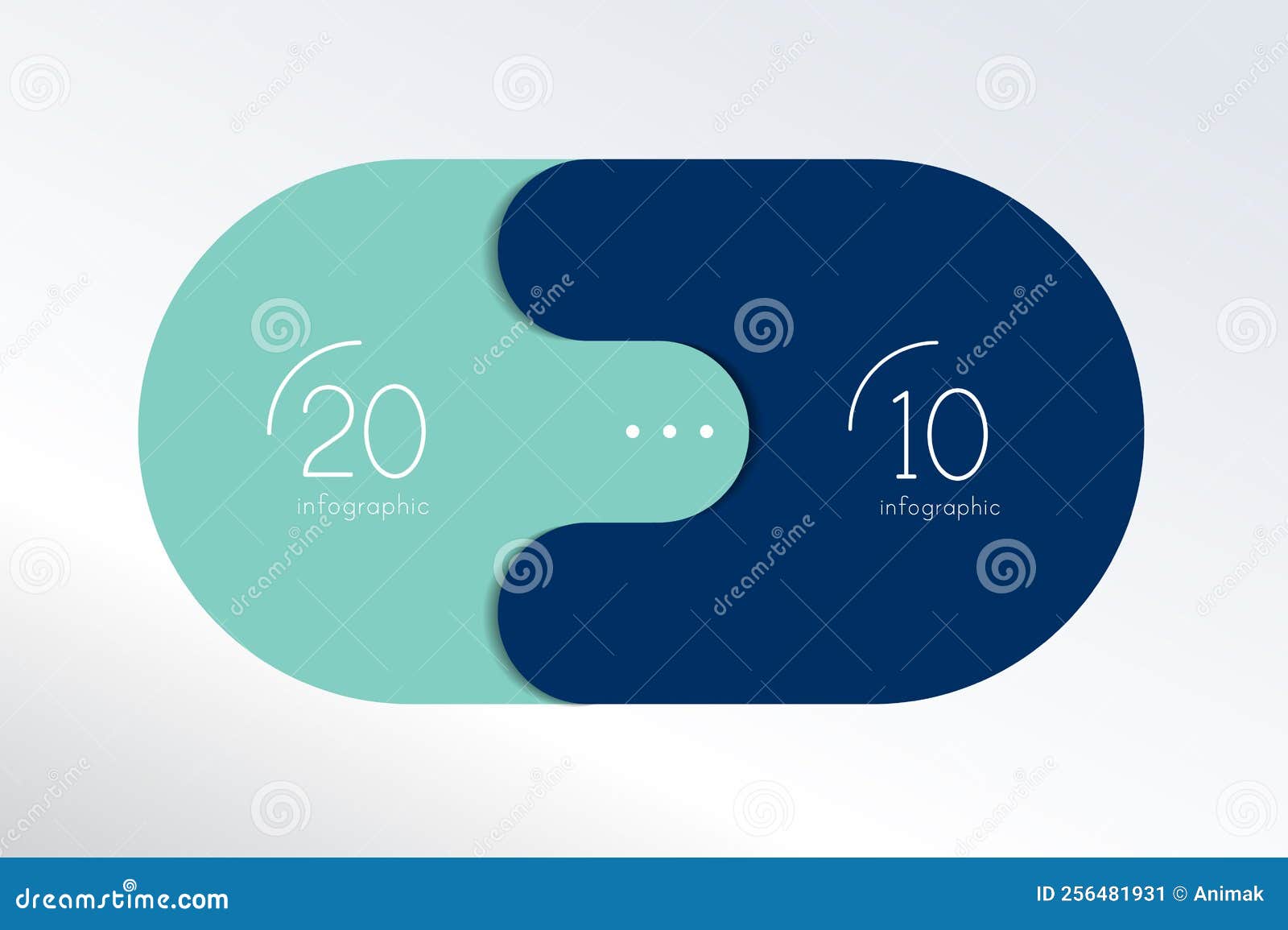 2 Elements Scheme, Diagram. Two Connected Circles. Infographic Template ...