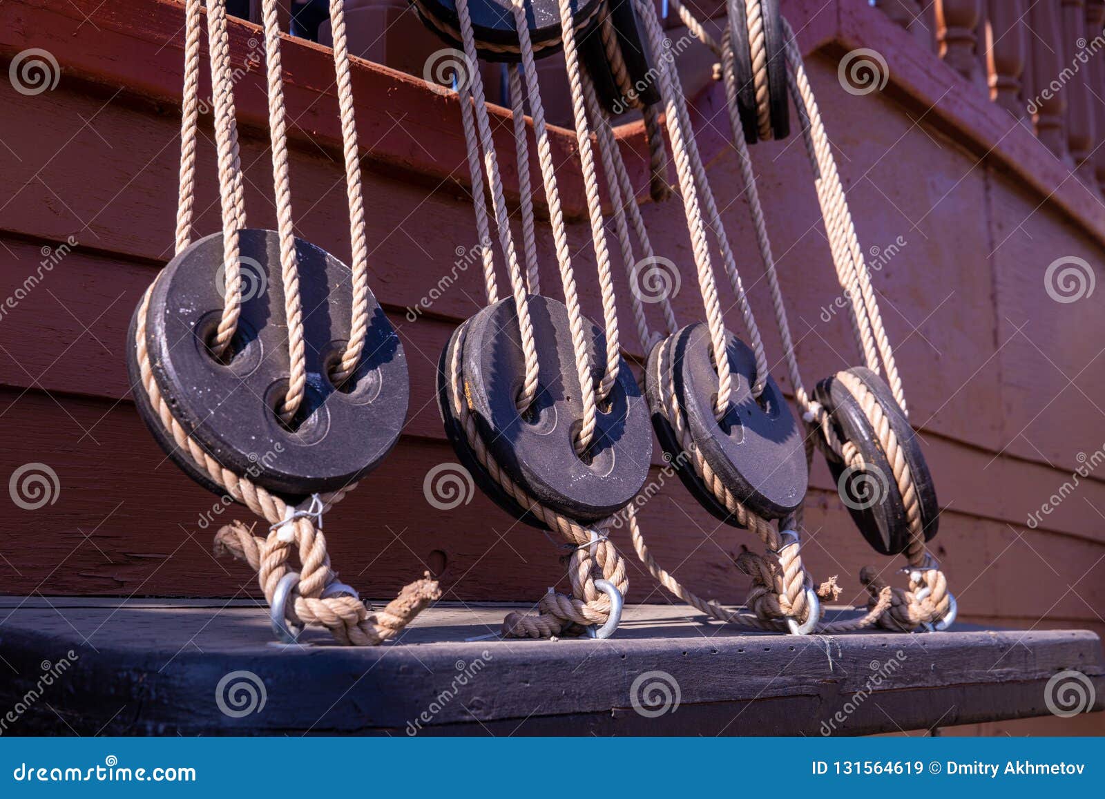 Elements of a ship tackle stock image. Image of pulley - 131564619