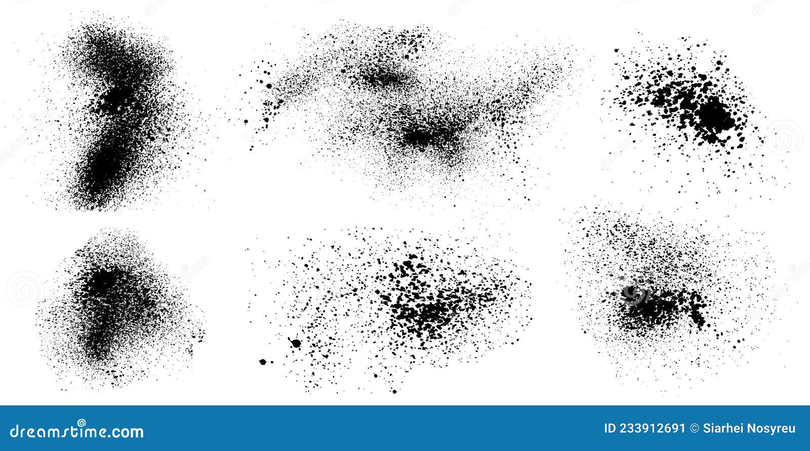 Elements of Spray Paint, Set of Ink Blots. Vector Illustration Stock ...