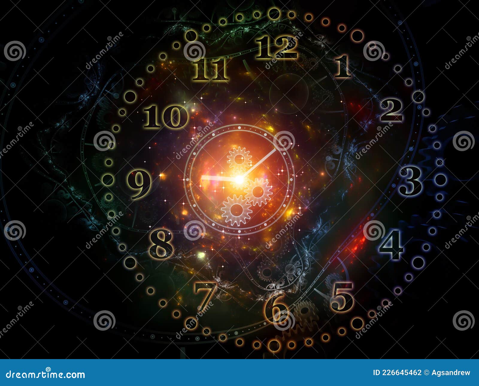 Elements of Temporal Realm stock illustration. Illustration of clock ...
