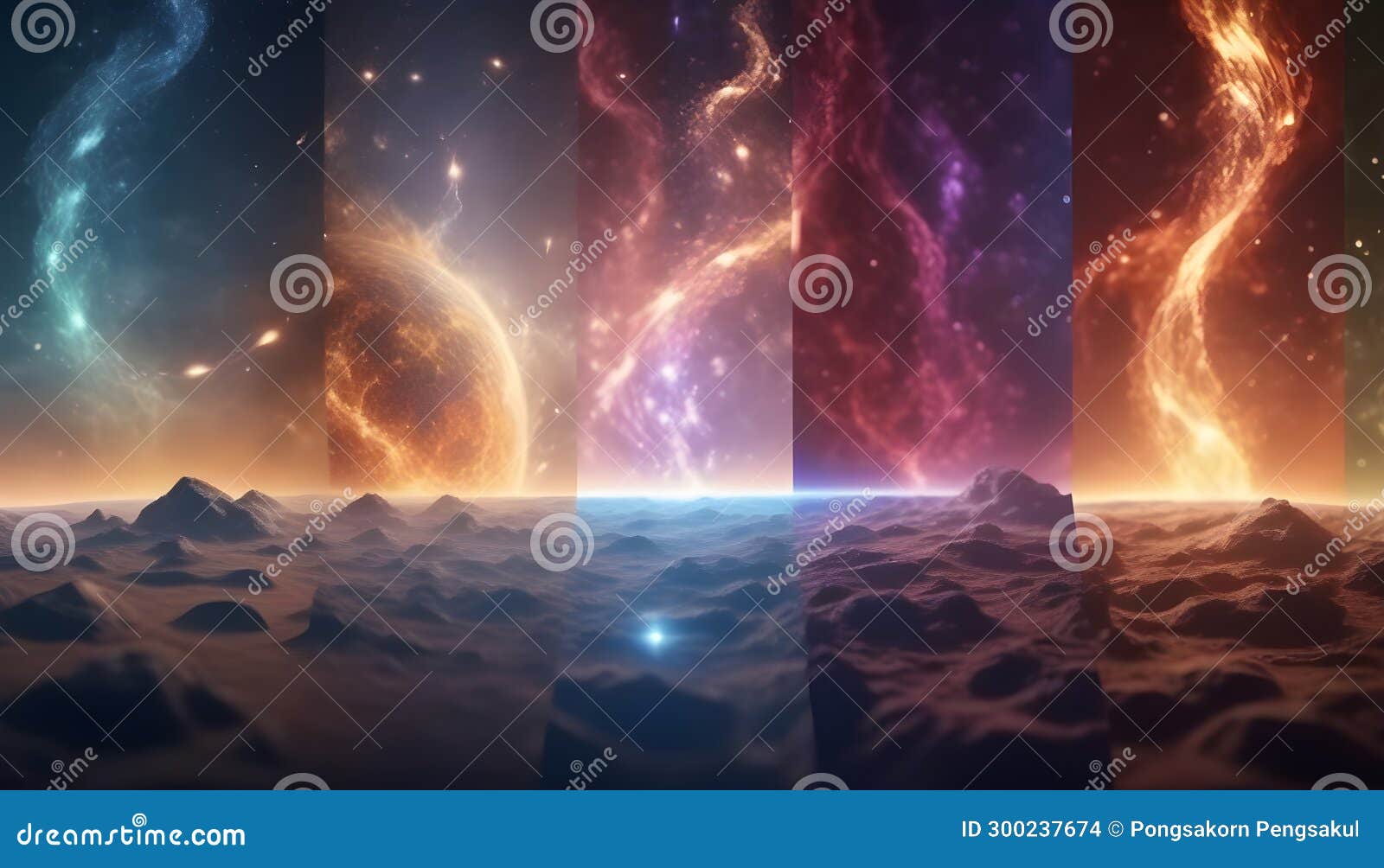 5 Elements of the Universe. Stock Illustration - Illustration of power ...