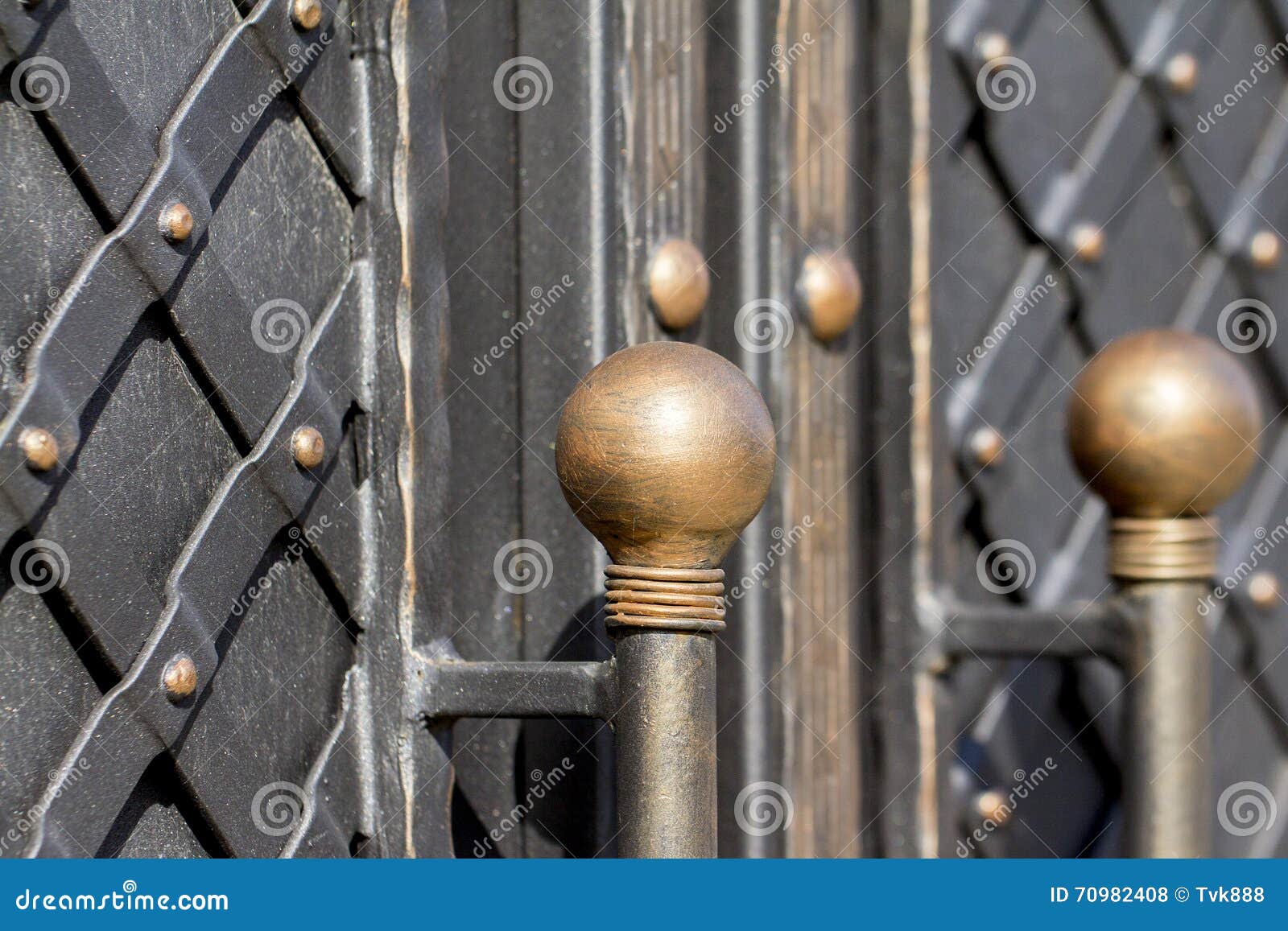 Elements of Wrought-iron Gate Decor Stock Photo - Image of iron, bend ...
