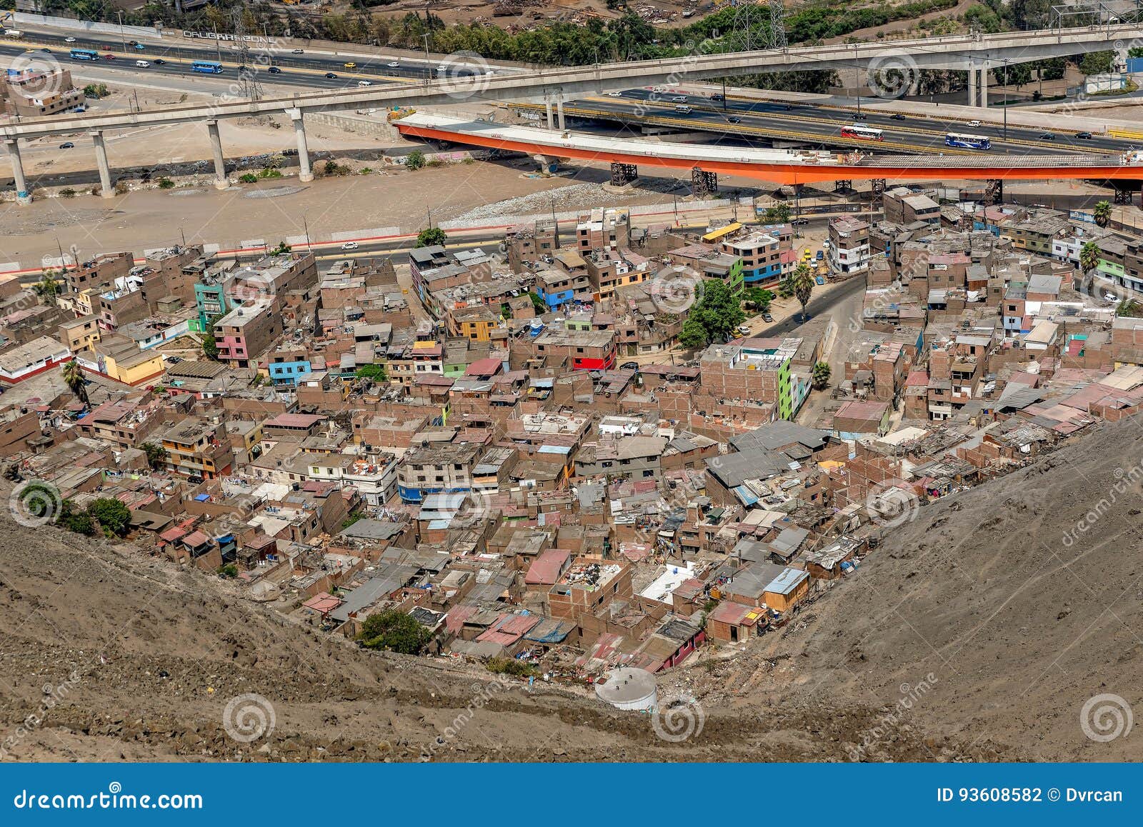 Elendsviertel Cerros San Cristobal in Lima, Peru Stockfoto - Bild von ...